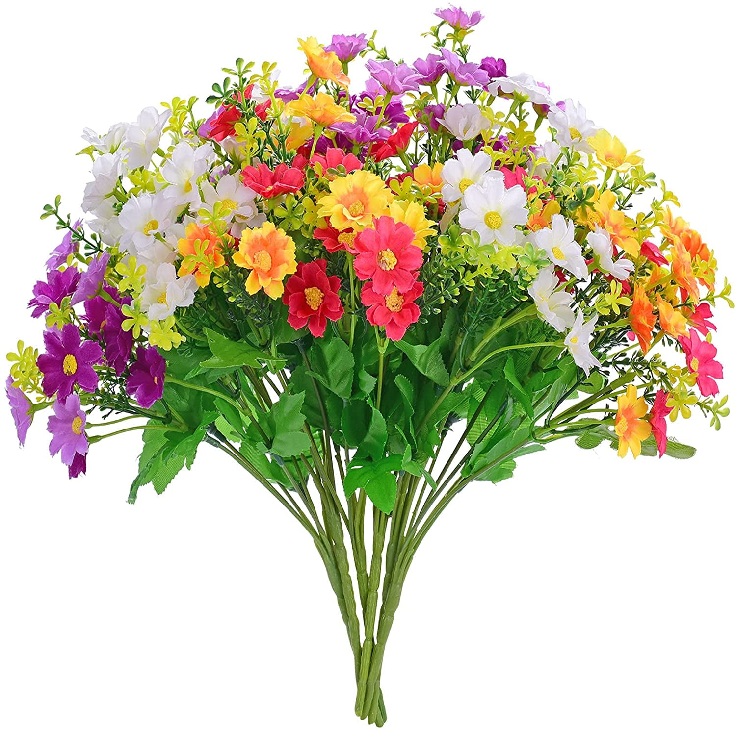 Sunjoy Tech Daisies Artificial Flowers Fake Colorful Plant Bouquet for ...