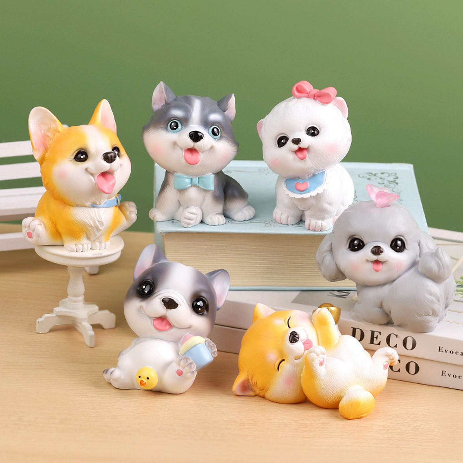 Sunjoy Tech Dog Figurine Handmade Hand-painted Creative Design Resin ...