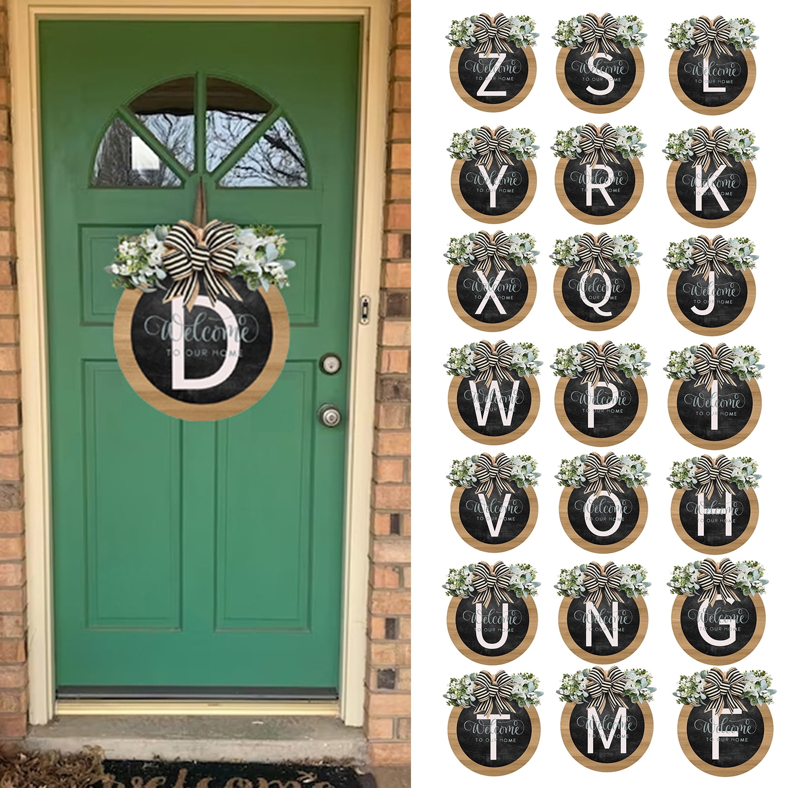 Sunjoy Tech Doorplate Garland Easy to Hang Colorfast Surname Letter ...