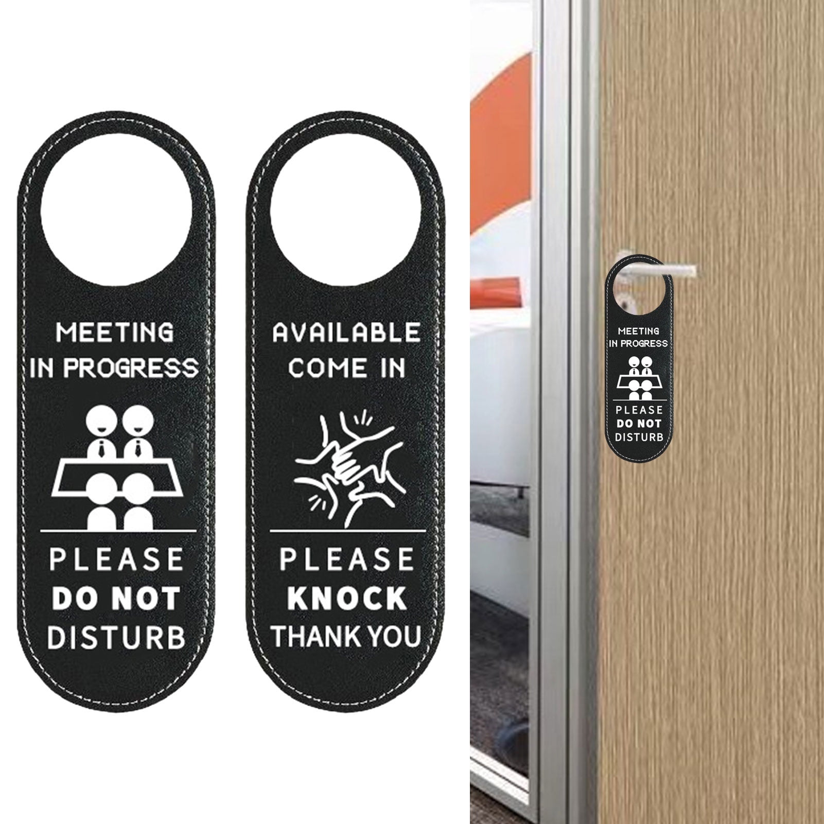 Sunjoy Tech Double Sided Door Sign Hanging Reminder Signs Meeting in ...