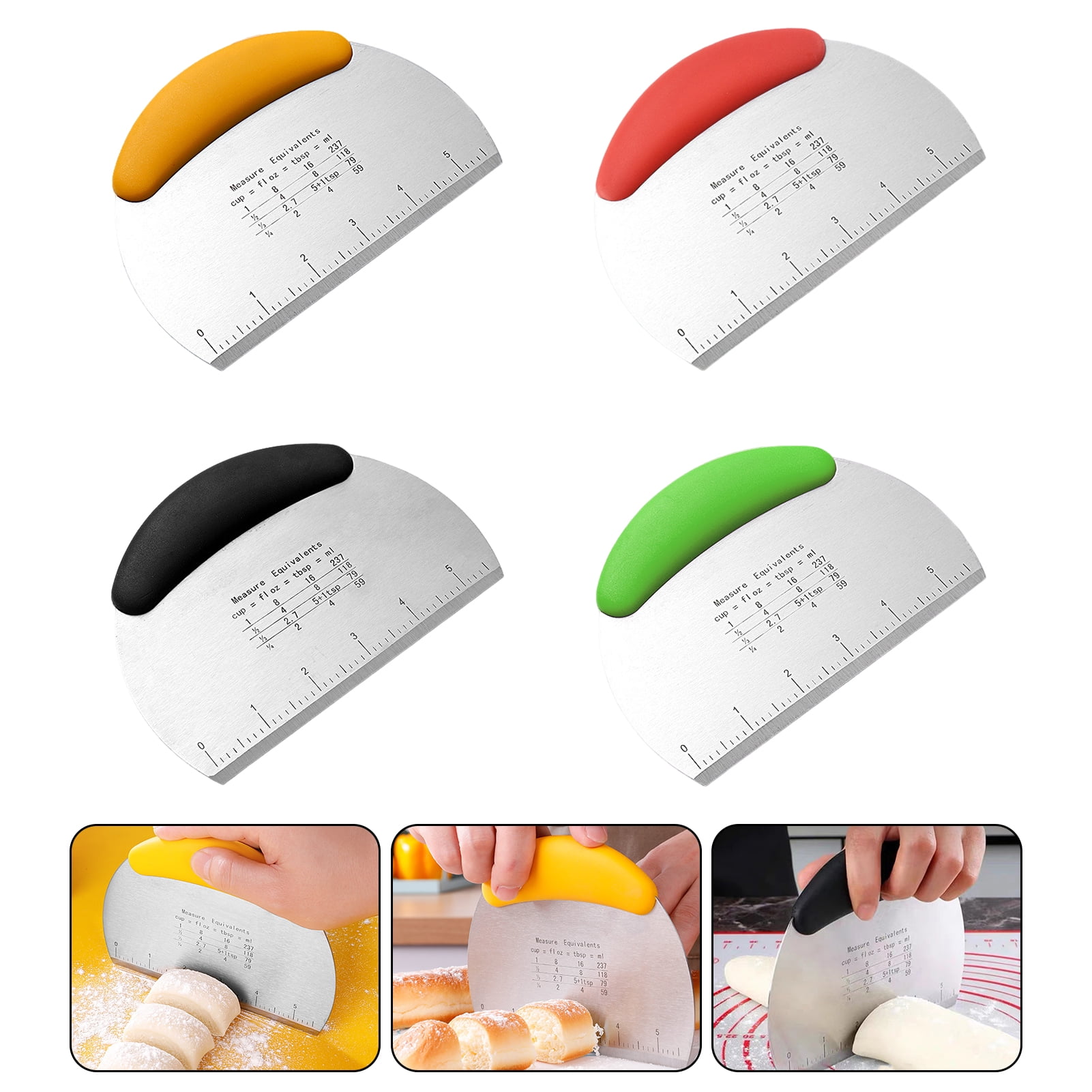 Sunjoy Tech Dough Cutter Stainless Steel Bench Scraper Double-scale ...