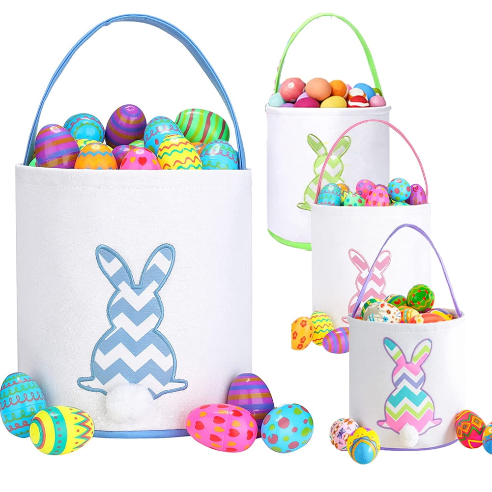 Sunjoy Tech Easter Egg Hunt Bunny Baskets for Kids with Cute Rabbit ...