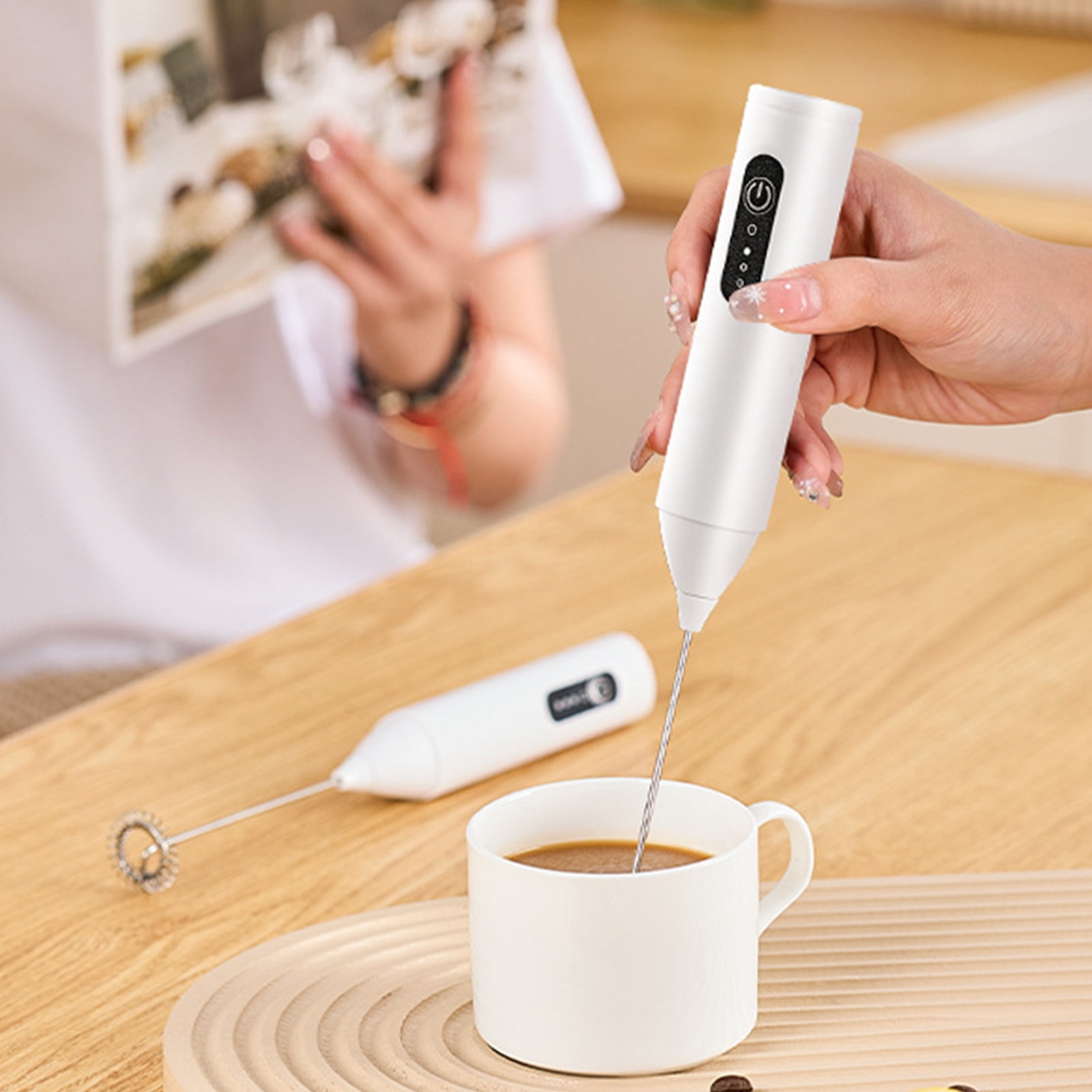 Sunjoy Tech Electric Milk Frother Mixer Type C Rechargeable Handheld ...