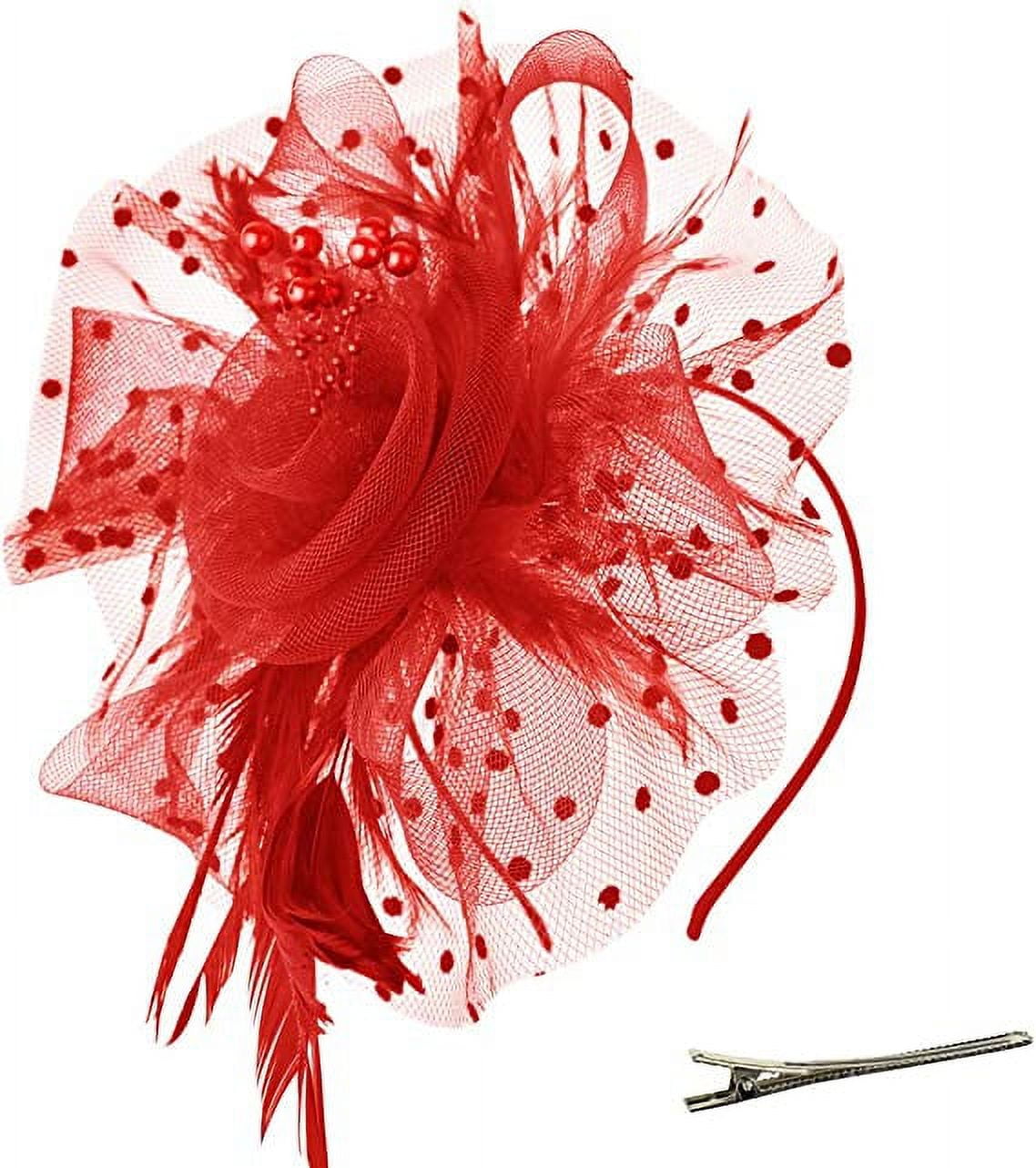Sunjoy Tech Elegant Faux Feather Mesh Fascinator Hat, Black - Walmart.com