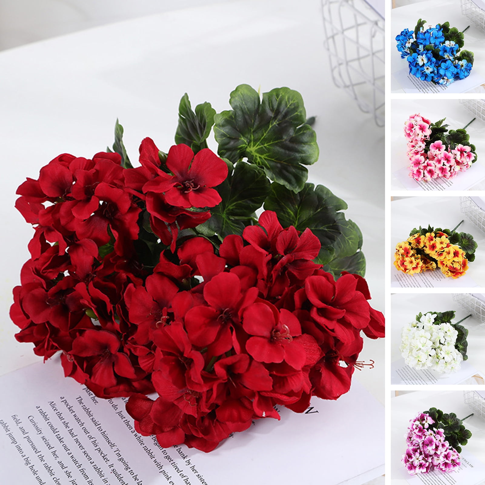 Sunjoy Tech Fake Begonia Flower Realistic No Maintenance Easy Care UV ...