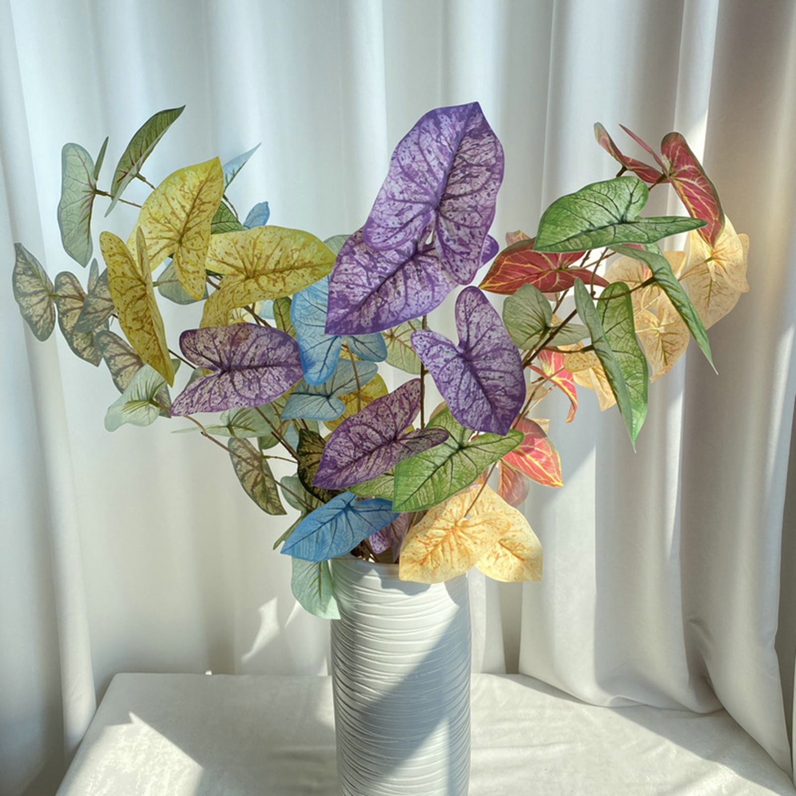 Sunjoy Tech Fake Taro Leaves 3D Printing Colorful Plastic Leaves DIY ...