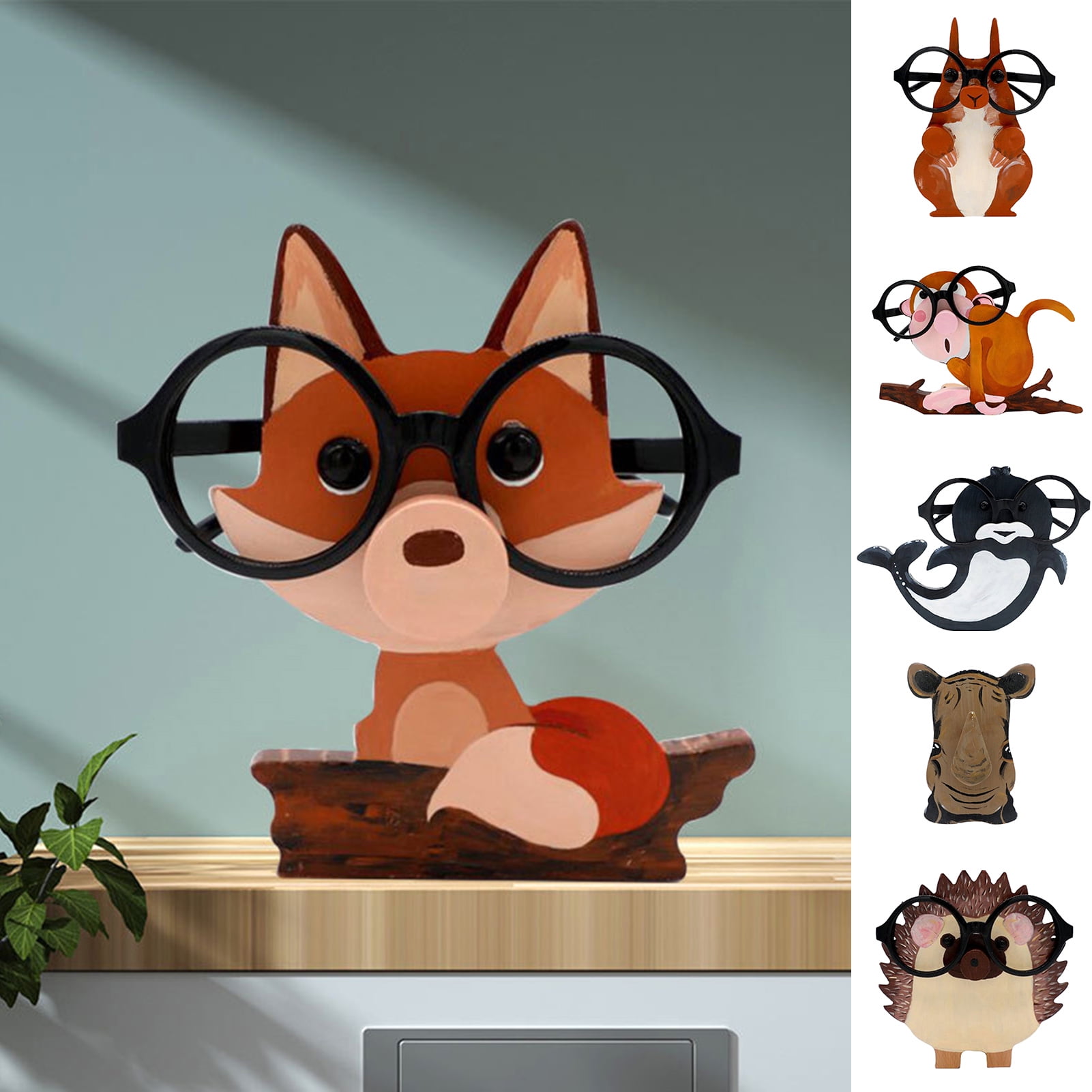 Sunjoy Tech Glasses Display Stand Heavy Duty Wooden Cute Animal Shape ...
