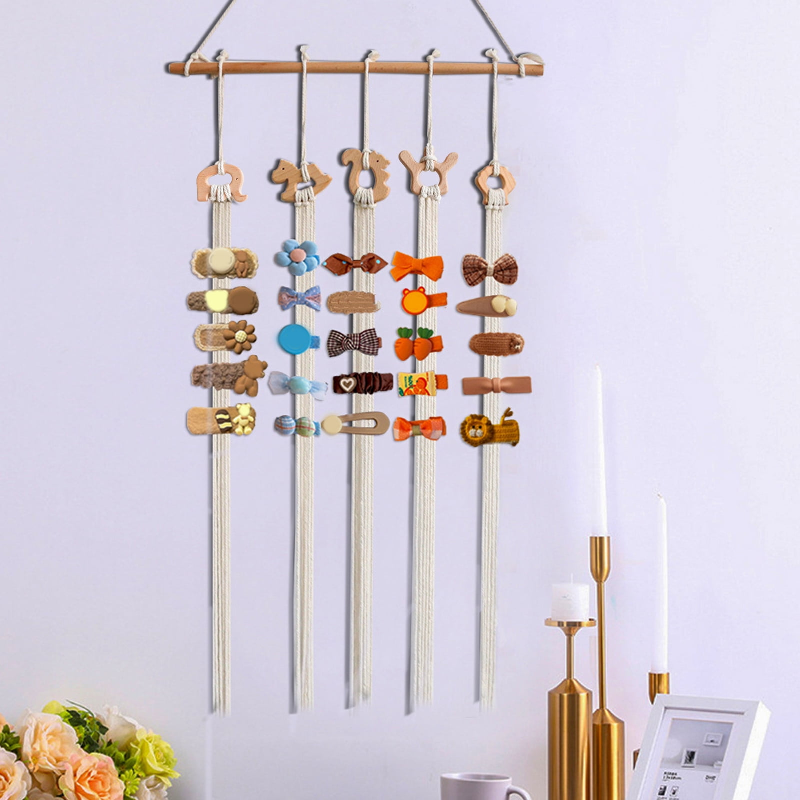 Sunjoy Tech Hair Bow Holder Hand-Woven Hair Accessories Organizer Space ...