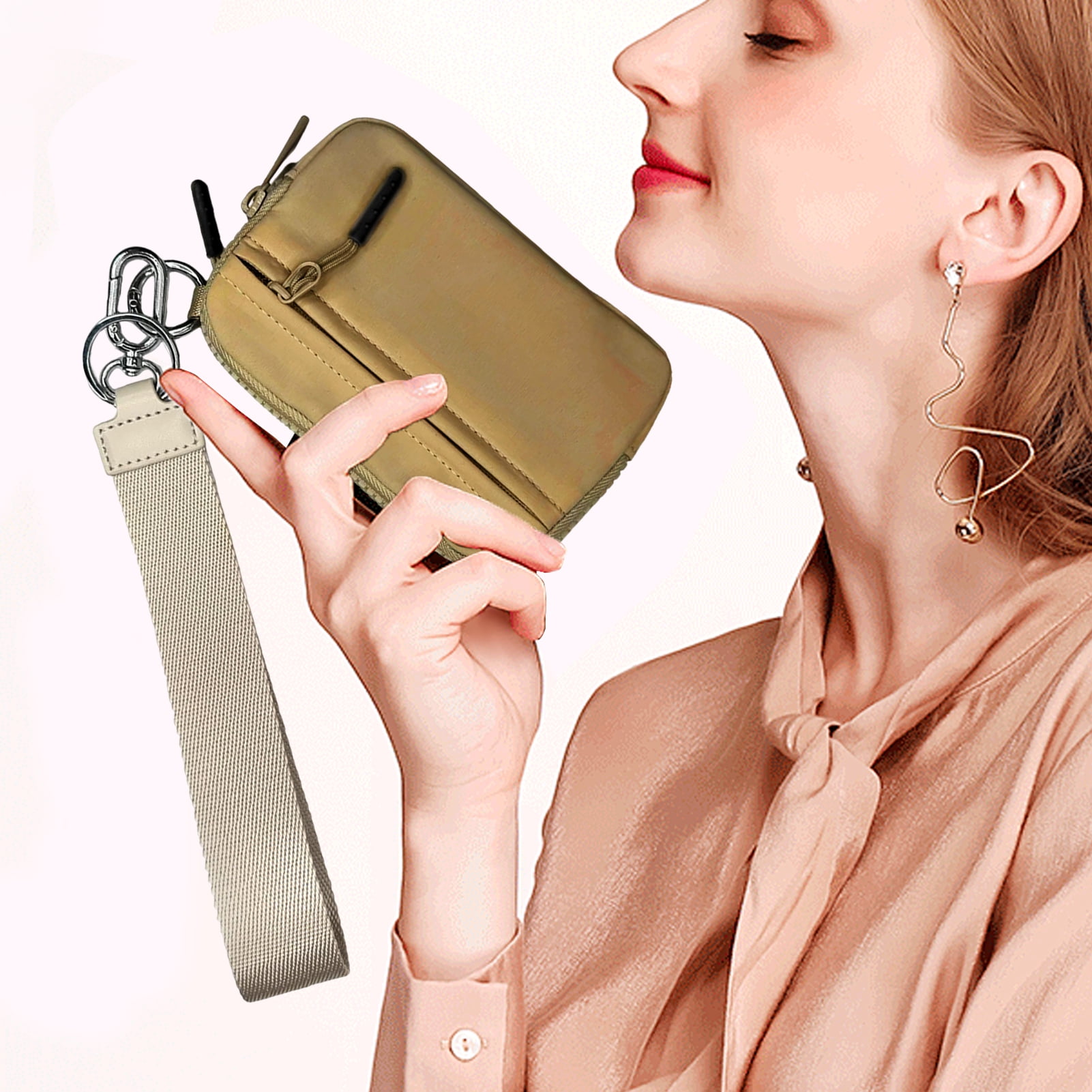 Sunjoy Tech Handbag Wrist Purse with Detachable Lobster Clip Smooth ...