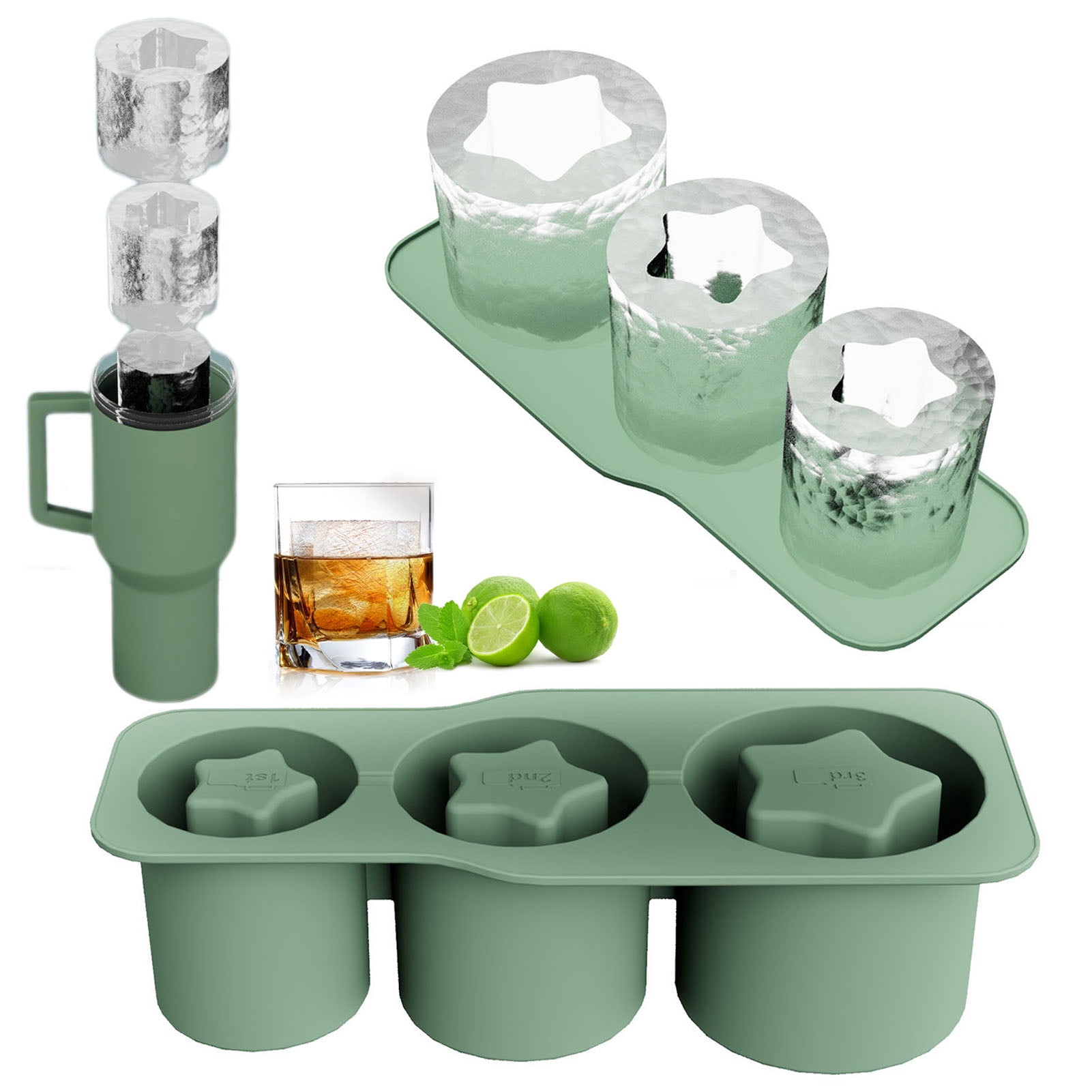 Sunjoy Tech Ice Cube Tray for 30Oz-40Oz Tumbler Silicone Star Shape ...