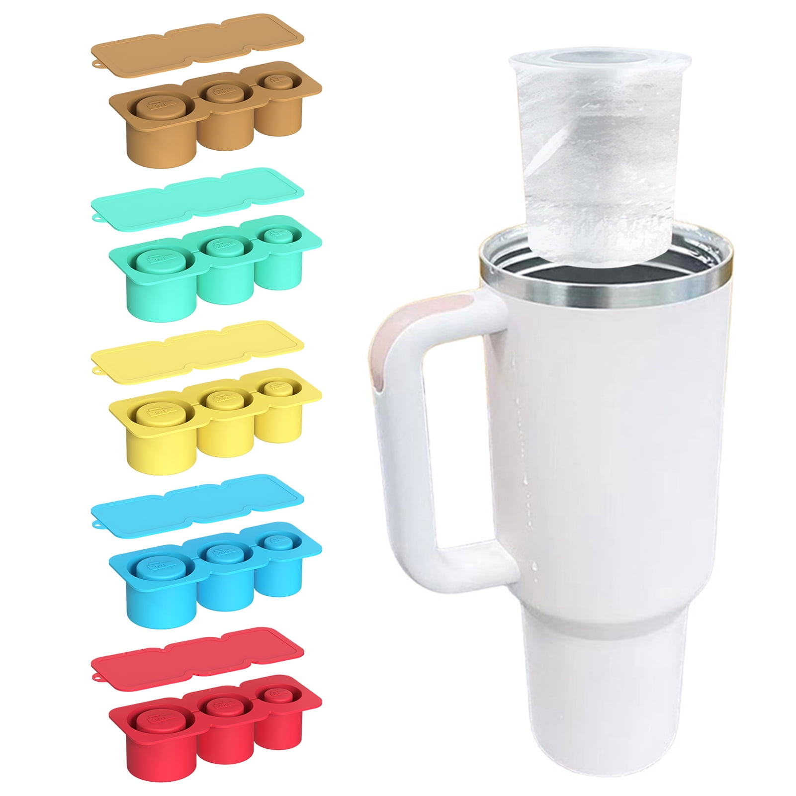 Sunjoy Tech Ice Mold for Cups with Lid Silicone Hollow Cylinder Ice ...