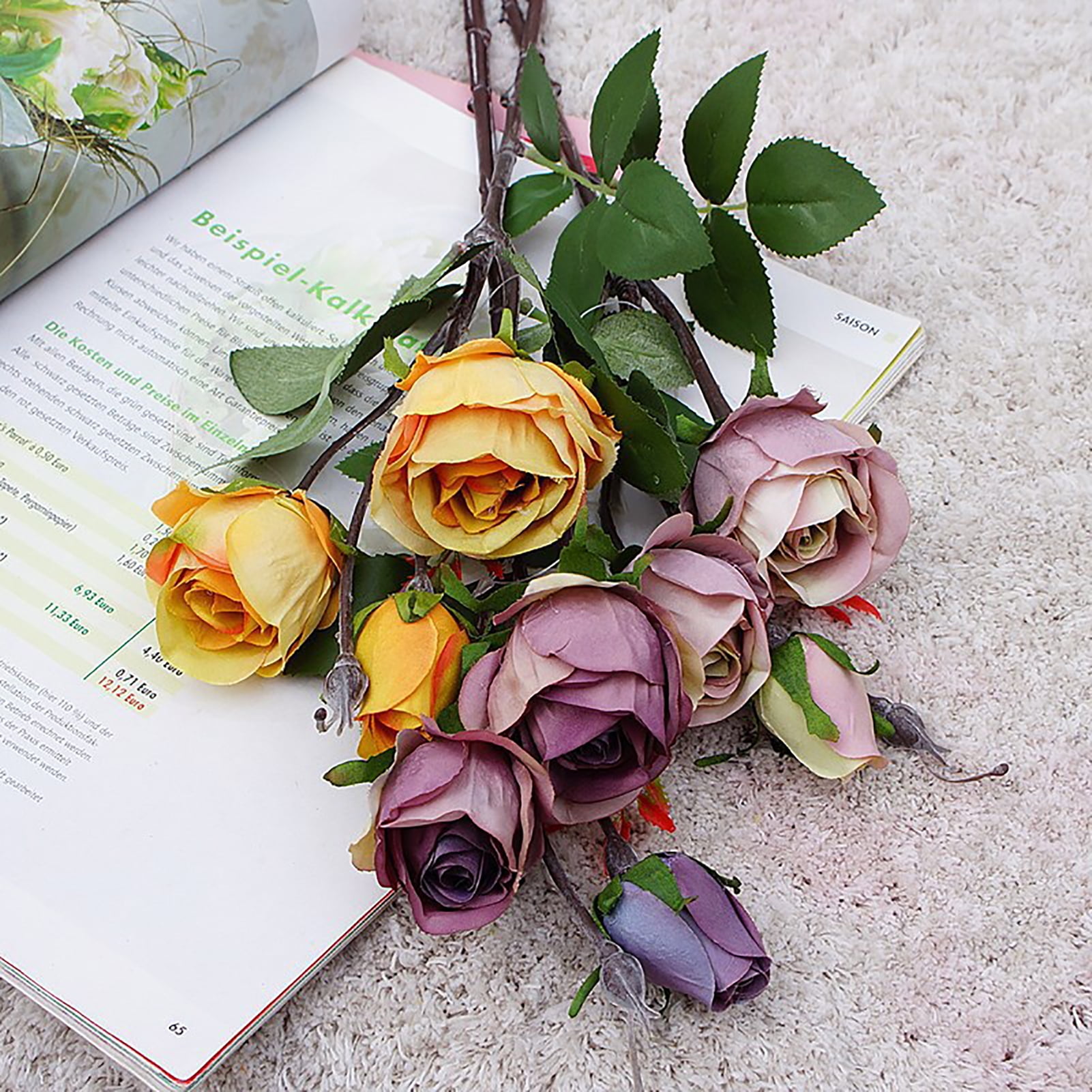 Sunjoy Tech Imitation Rose No-watering Realistic No Withering Anti-fade ...