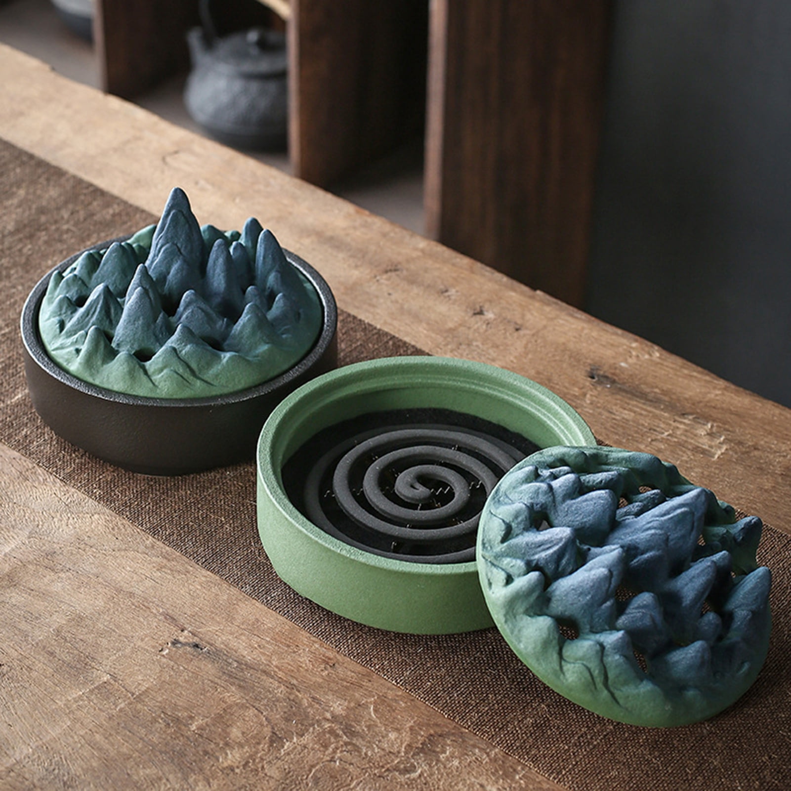 Sunjoy Tech Incense Burner Chinese Style Raised Base Slow Smoke Ceramic ...