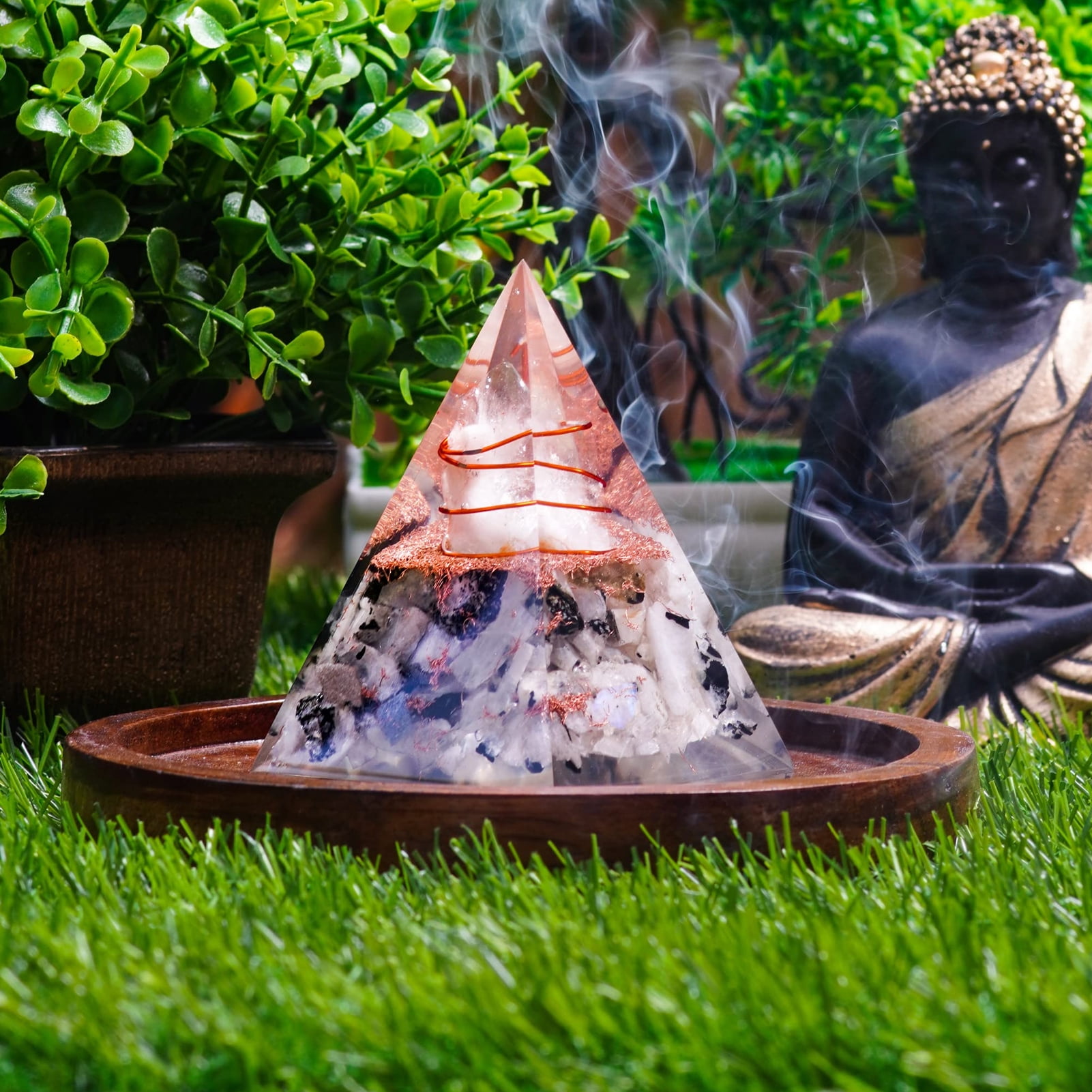 Sunjoy Tech Inspirational Orgonite Pyramid Ornament Success Resin ...