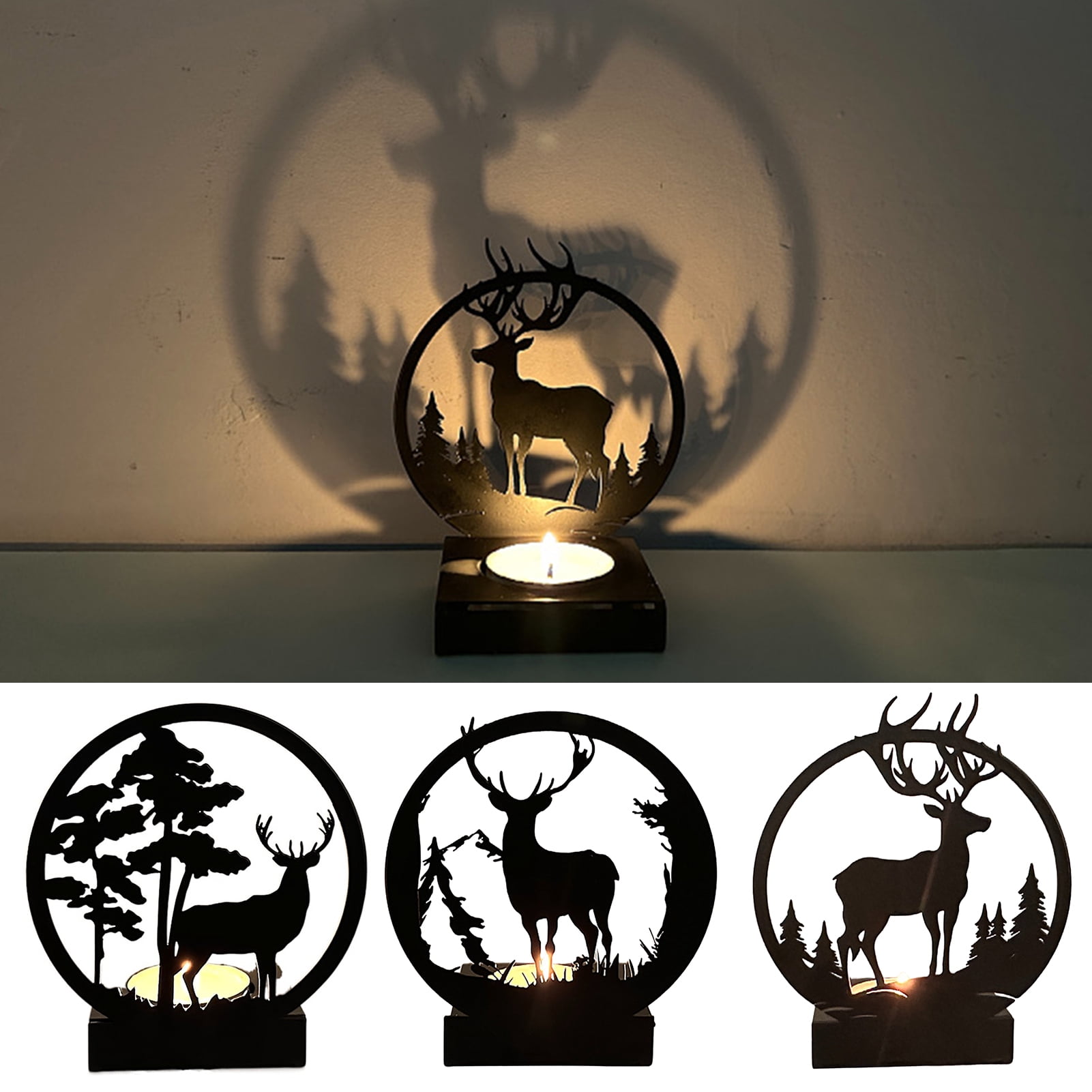 Sunjoy Tech Iron Candle Holder Elk Candlestick Design Create Warm ...