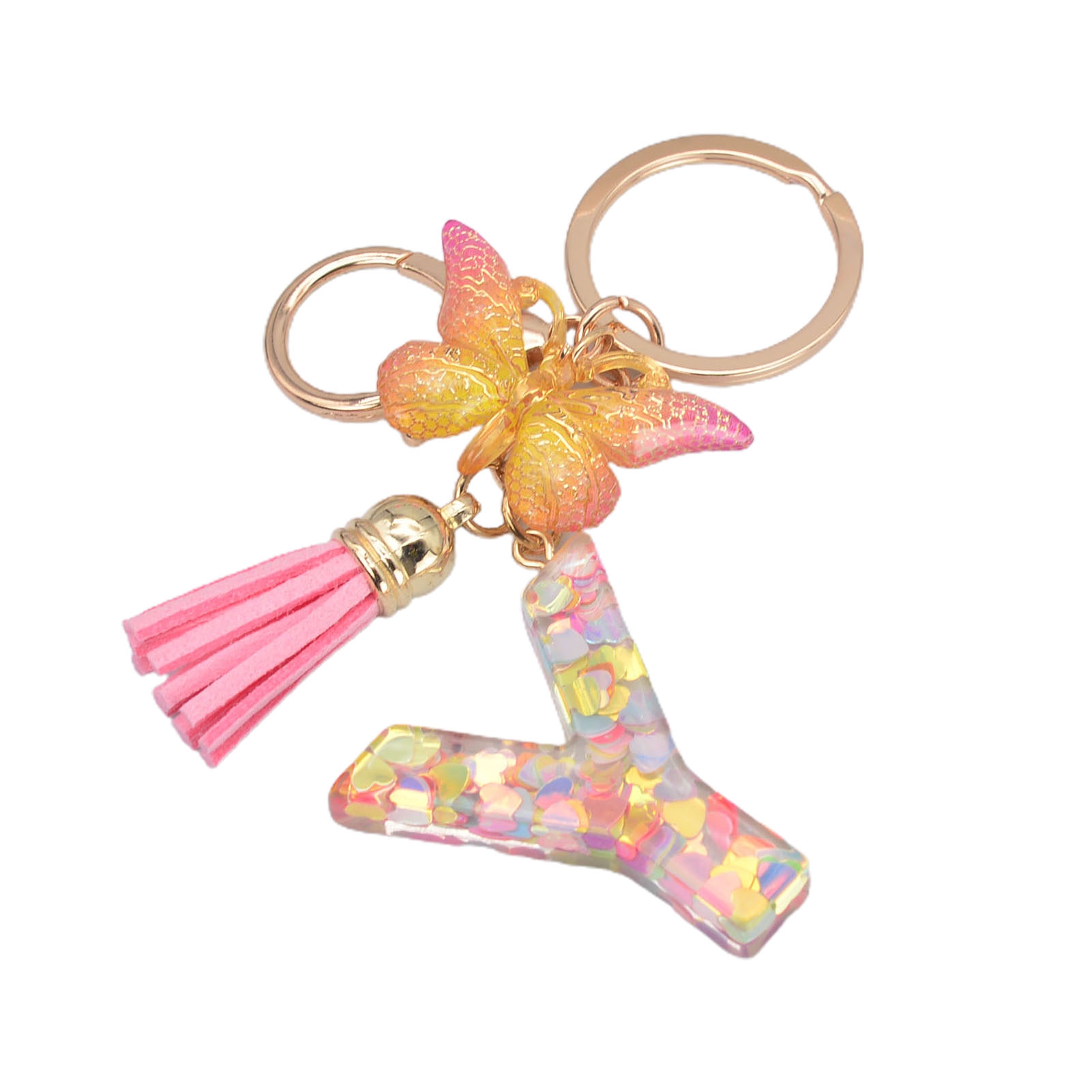 Sunjoy Tech Key Chain 26 Letters Butterfly Women Compact Long Lasting ...