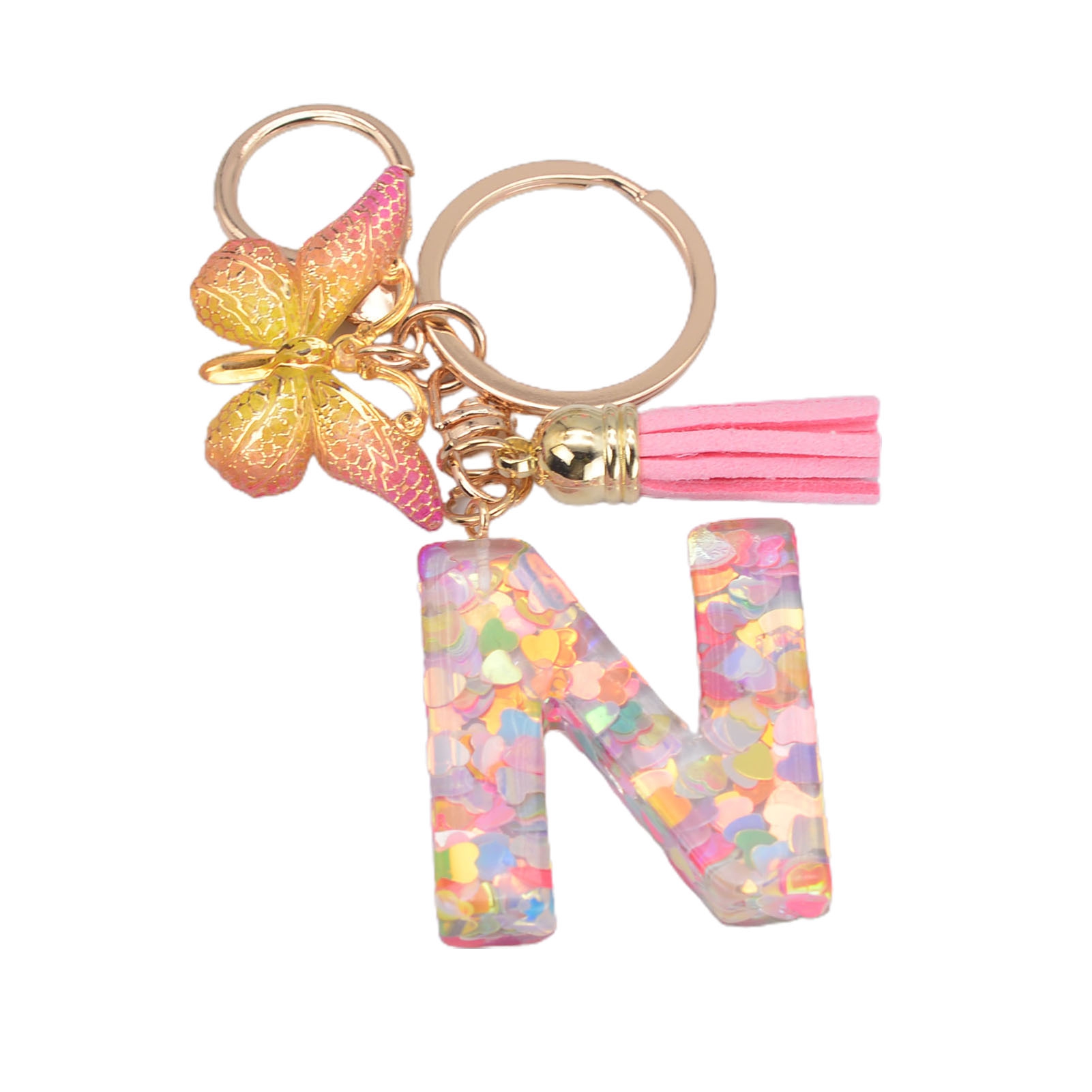 Sunjoy Tech Key Chain 26 Letters Butterfly Women Compact Long Lasting ...