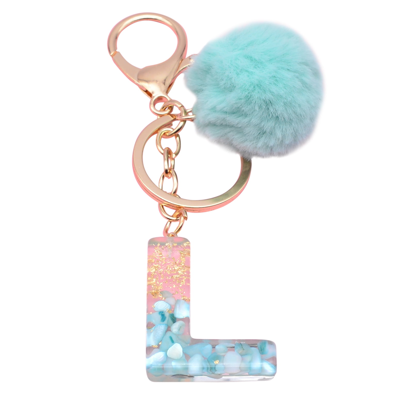Sunjoy Tech Key Chain Ornamental Multi-color Rhinestone Decor Initial ...