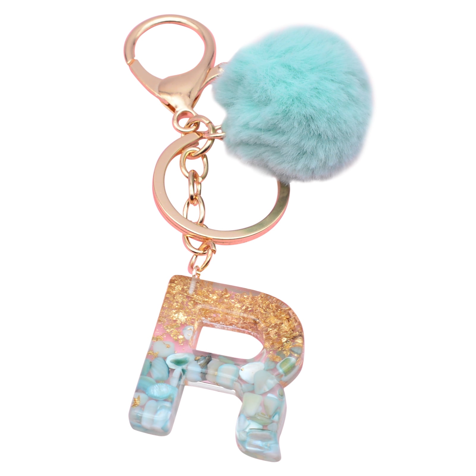 Sunjoy Tech Key Chain Ornamental Multi-color Rhinestone Decor Initial ...