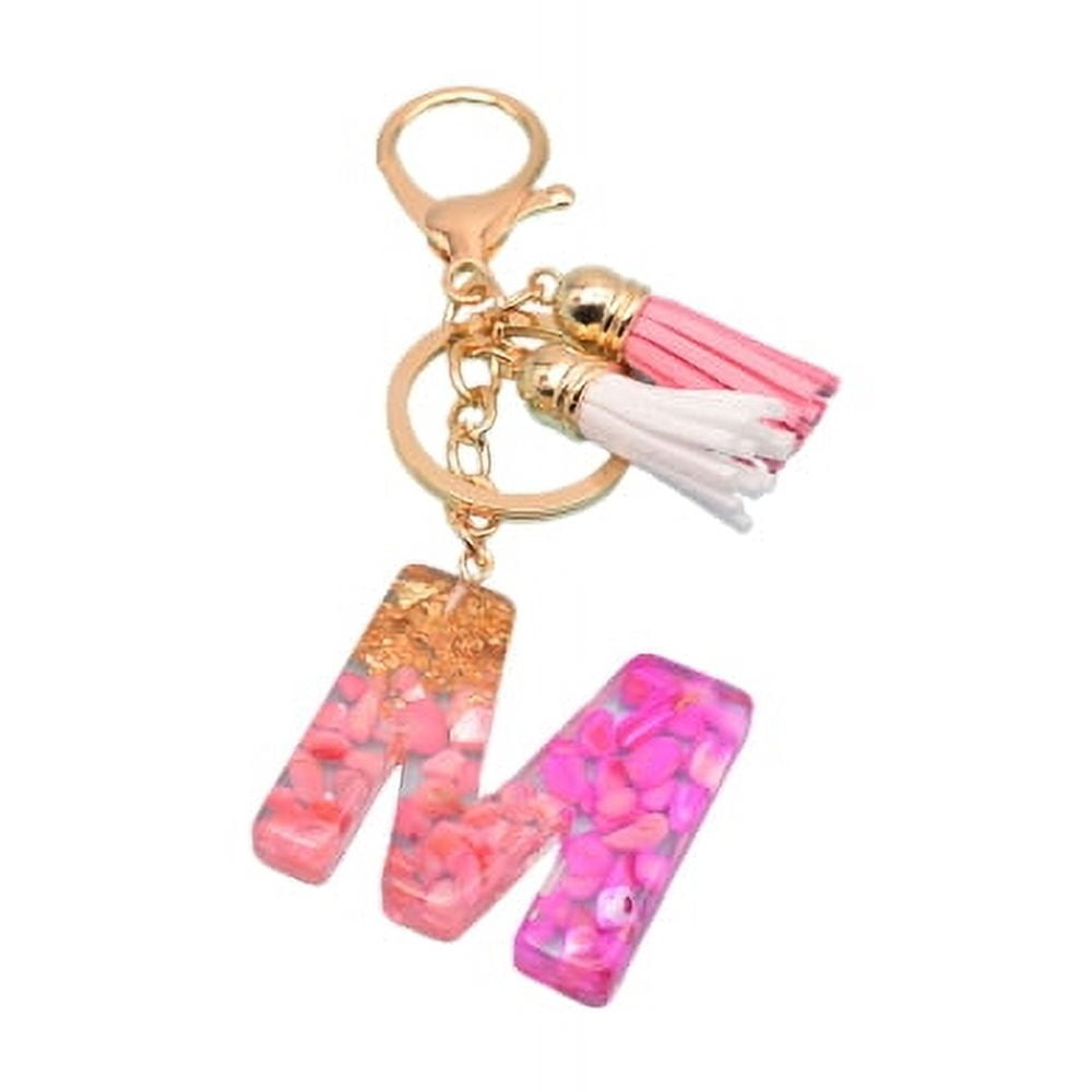 Sunjoy Tech Key Chain Translucent Alphabet Pendant Shell Decor Letter ...