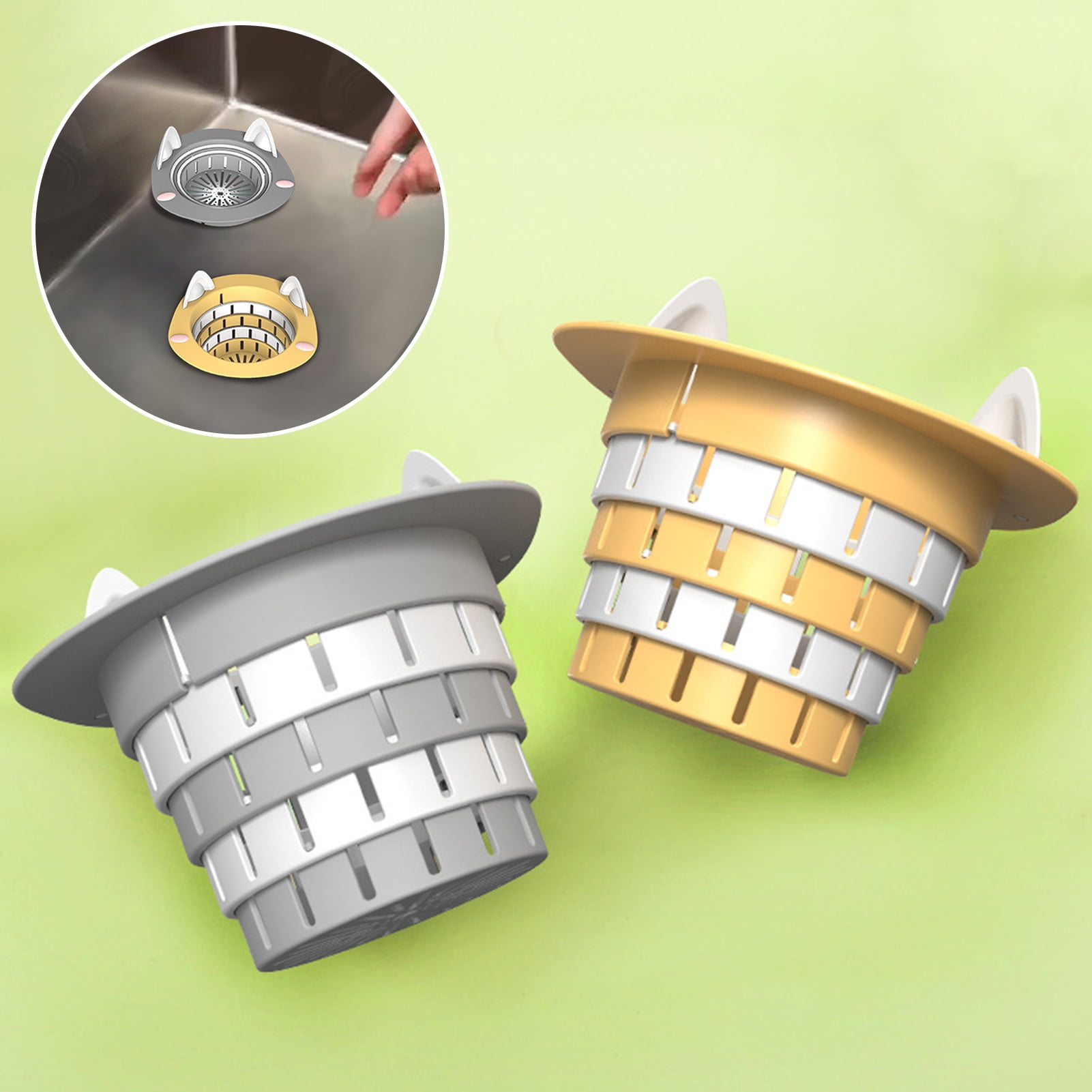 Sunjoy Tech Kitchen Sink Drain Strainer with Handle Cartoon Shape ...