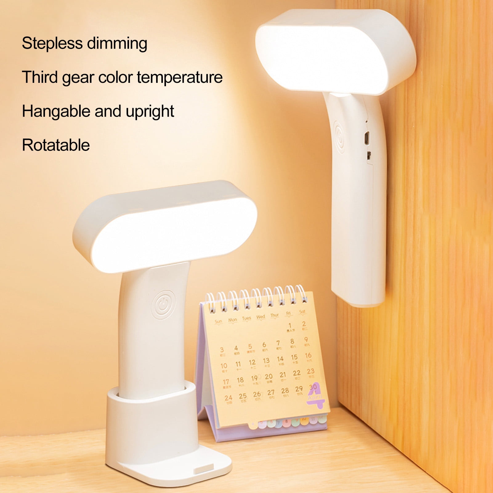 Sunjoy Tech LED Desk Lamp Stepless Dimmable Rechargeable Flicker-Free ...