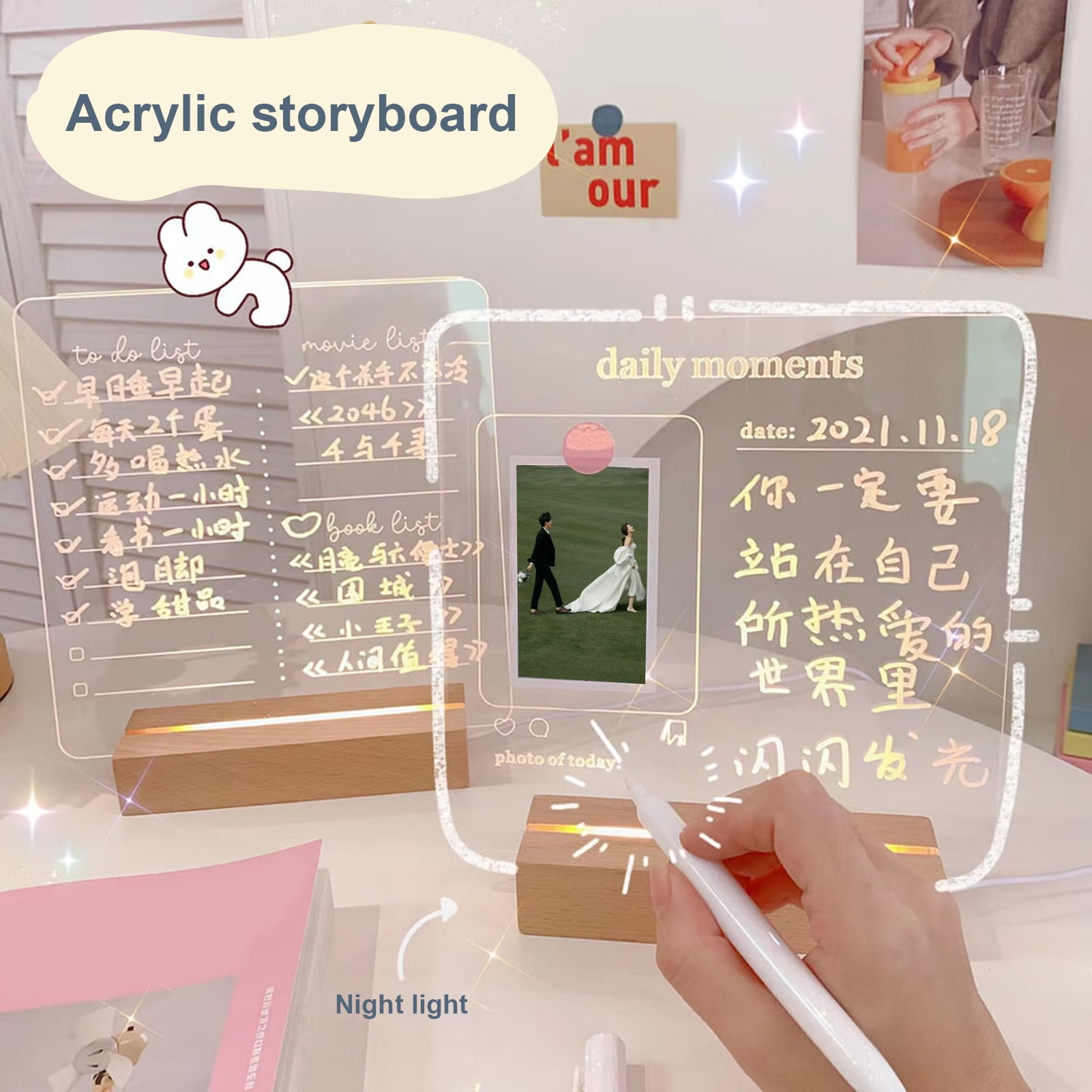 Sunjoy Tech LED Light Base with Acrylic Sheet Nordic Style Easy to Use ...