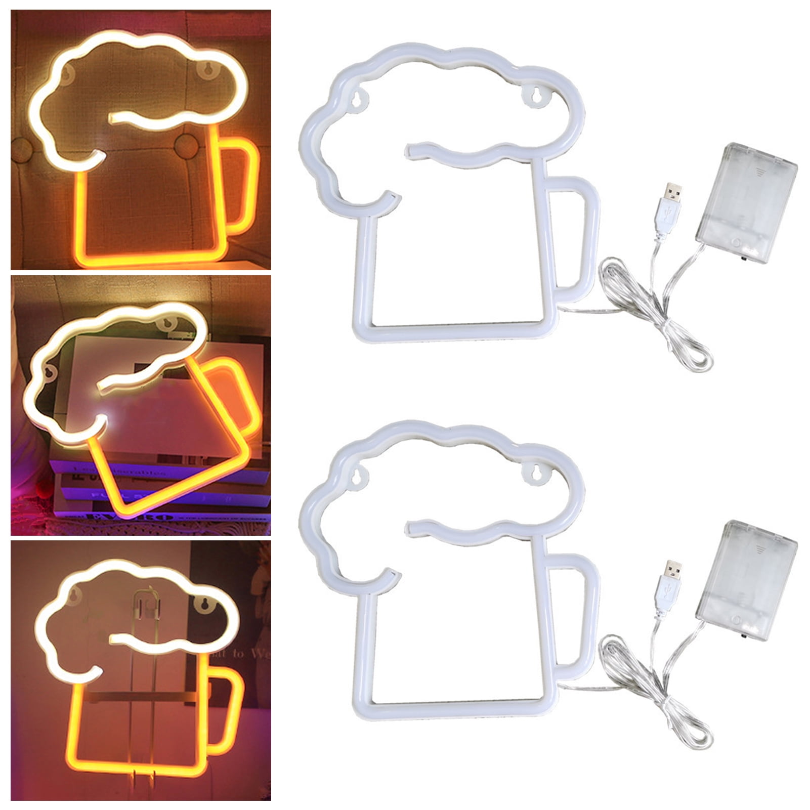 Sunjoy Tech LED Neon Sign USB/Battery Operated Non-glaring Beer Shaped ...