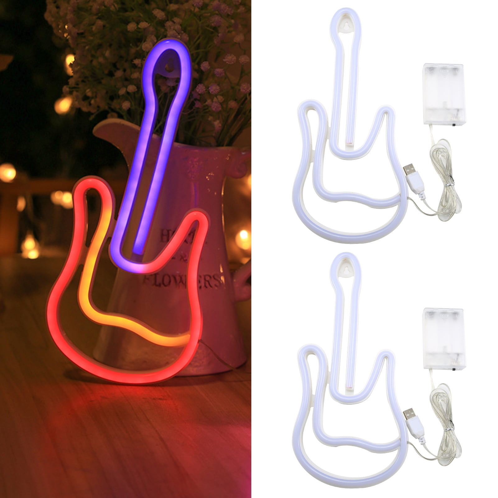 Sunjoy Tech LED Neon Sign USB/Battery Operated Ultra-bright Guitar ...