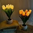 Sunjoy Tech LED Night Light Real Touch Creative Six Branches Tulips ...