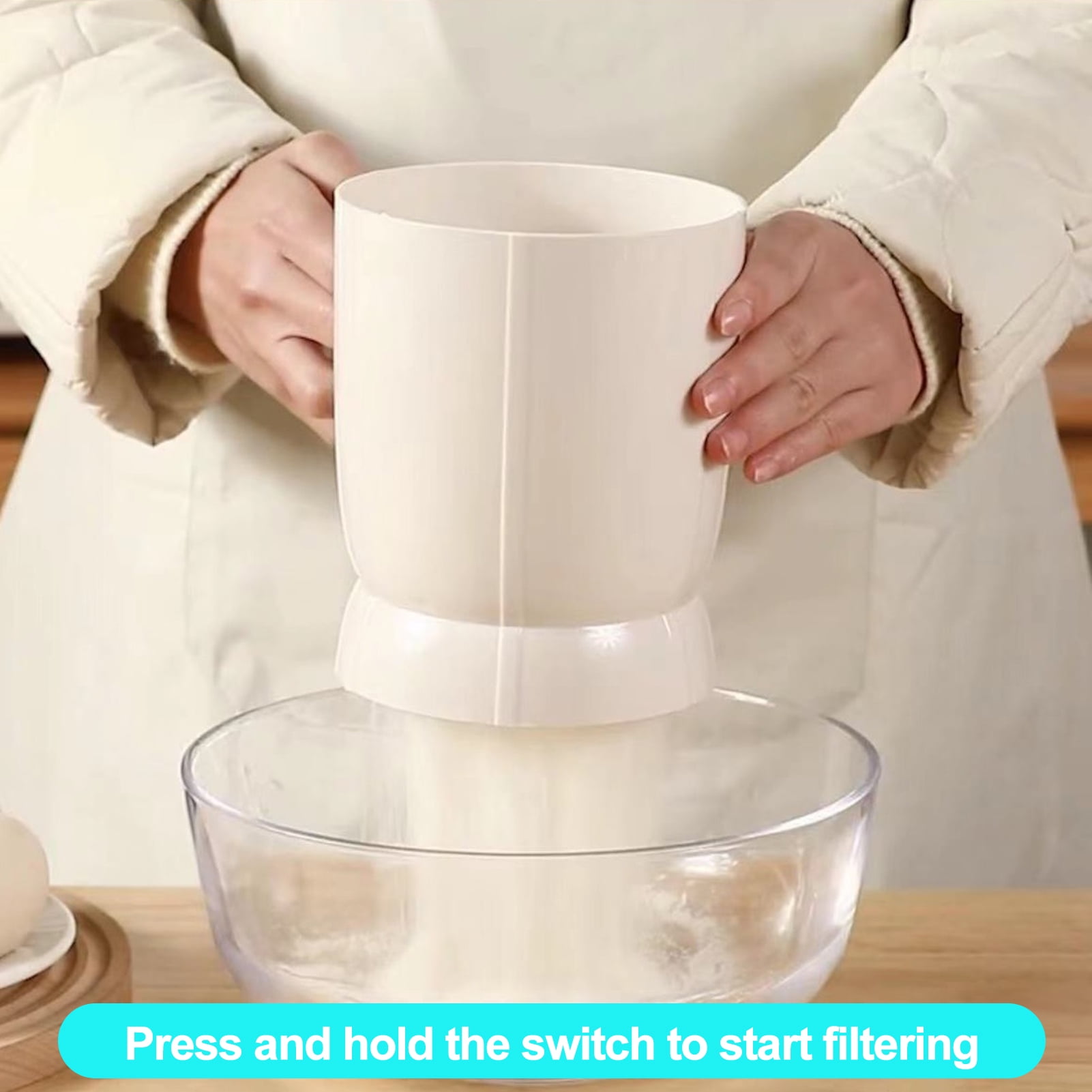 Sunjoy Tech Large Capacity Electric Flour Sifter Battery Operated Flour ...