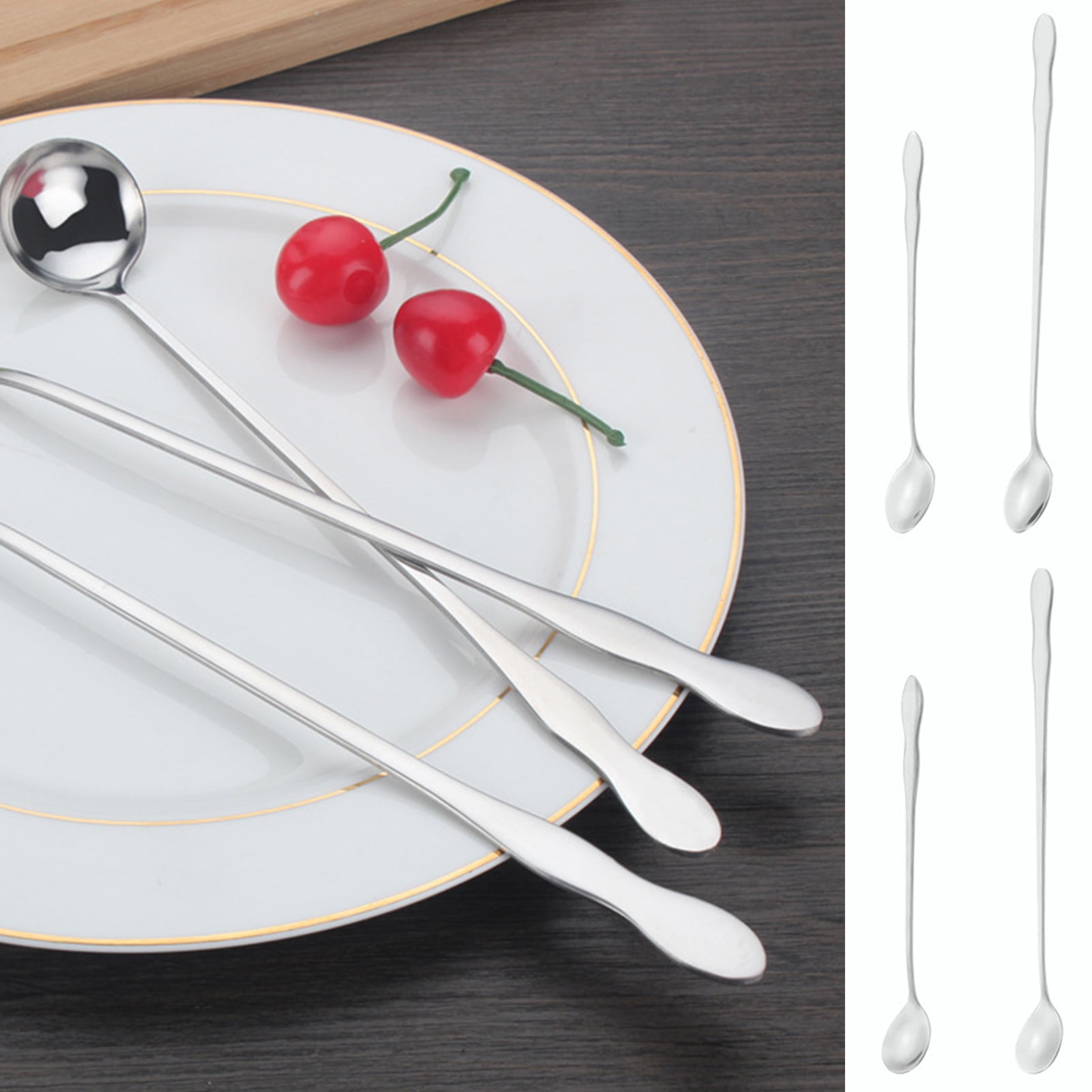 Sunjoy Tech Long Handle Mixing Spoon Stainless Steel Soup Coffee Ice ...