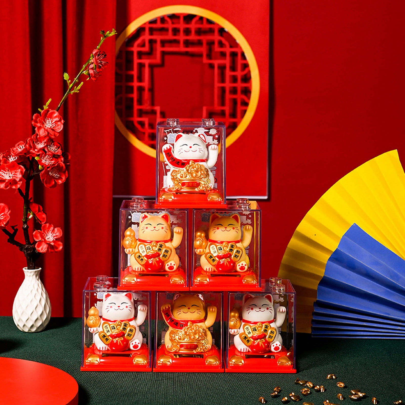 Sunjoy Tech Lucky Cat Mold Cartoon Solar Powered Good Symbolism Swing ...
