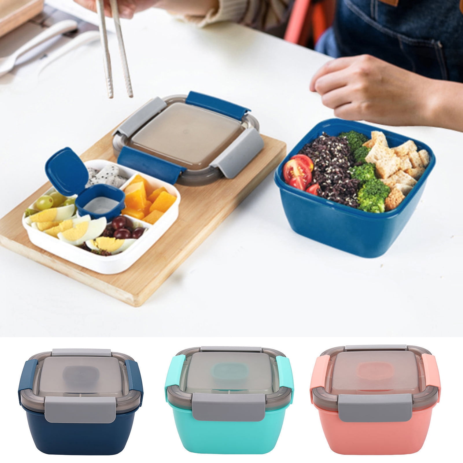Sunjoy Tech Lunch Box with Separate Compartments Large Bento Boxes ...