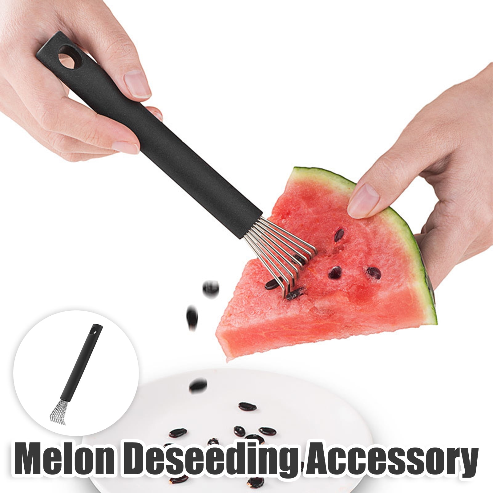 Sunjoy Tech Melon Seedless Removal Tool with Silicone Handle Easy Watermelon Deseeding Remover ...
