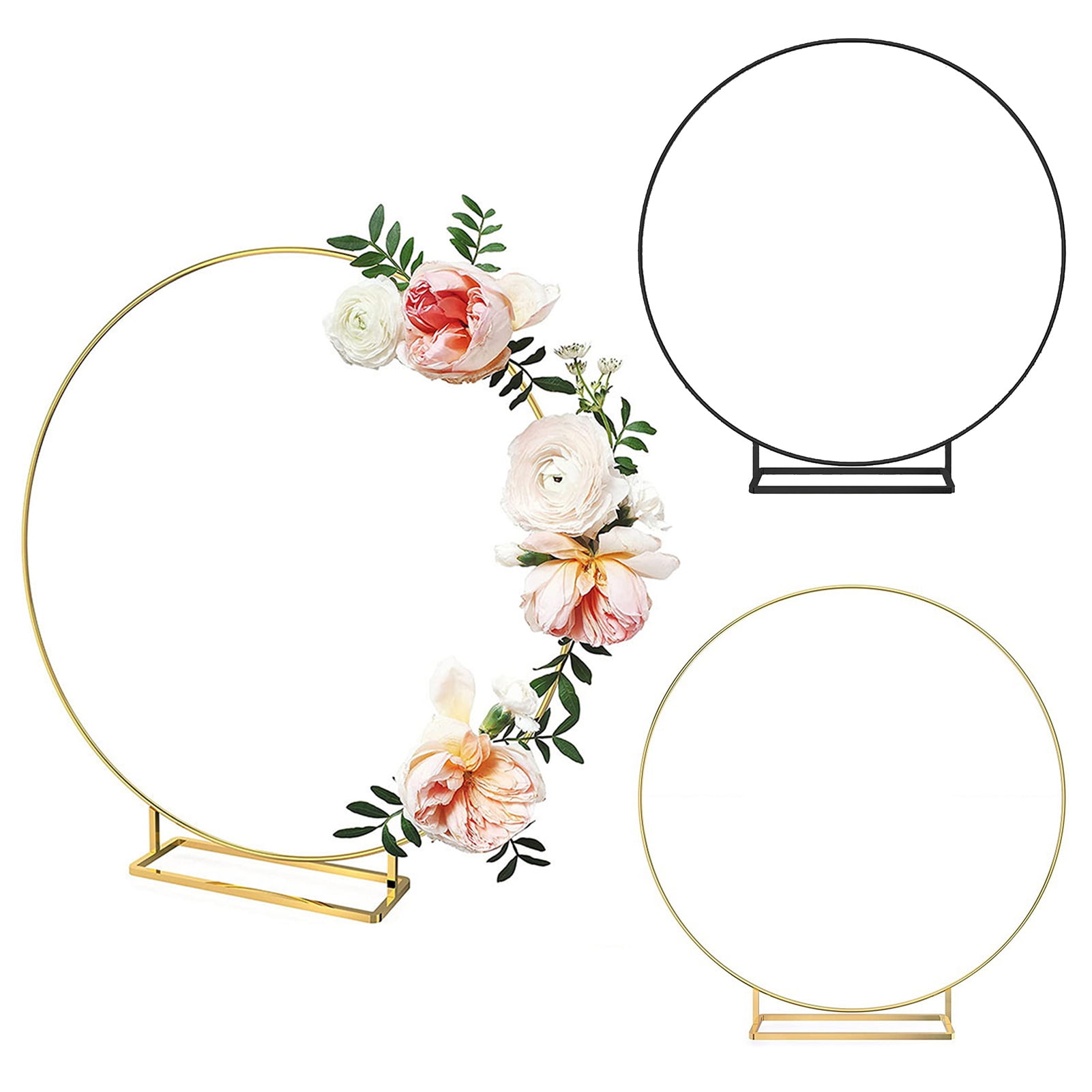 Sunjoy Tech Metal Floral Hoop with Square Stand Golden Craft Sturdy ...
