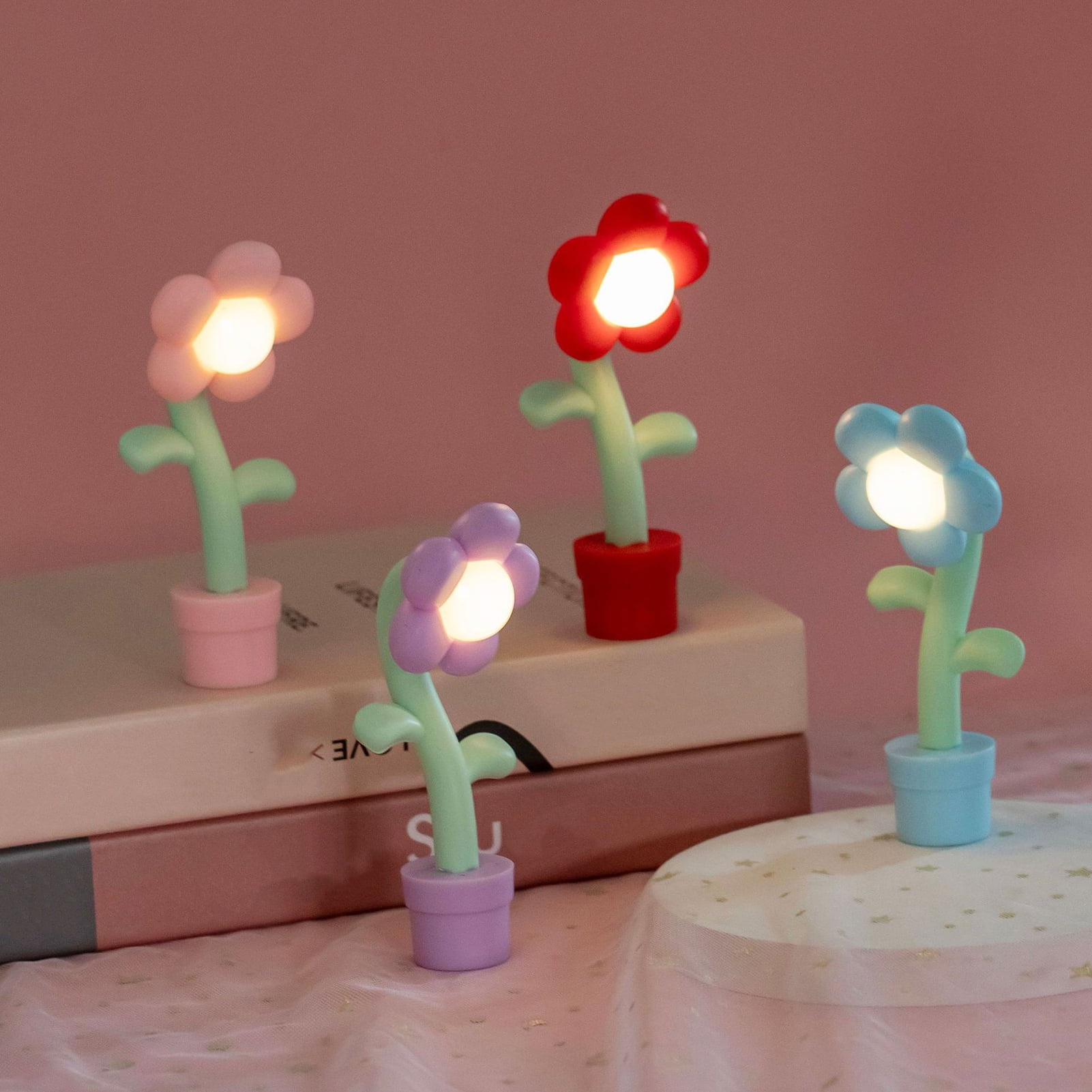 Sunjoy Tech Mini Flower Night Lamp Cute Versatile Decorative Table Lamp ...