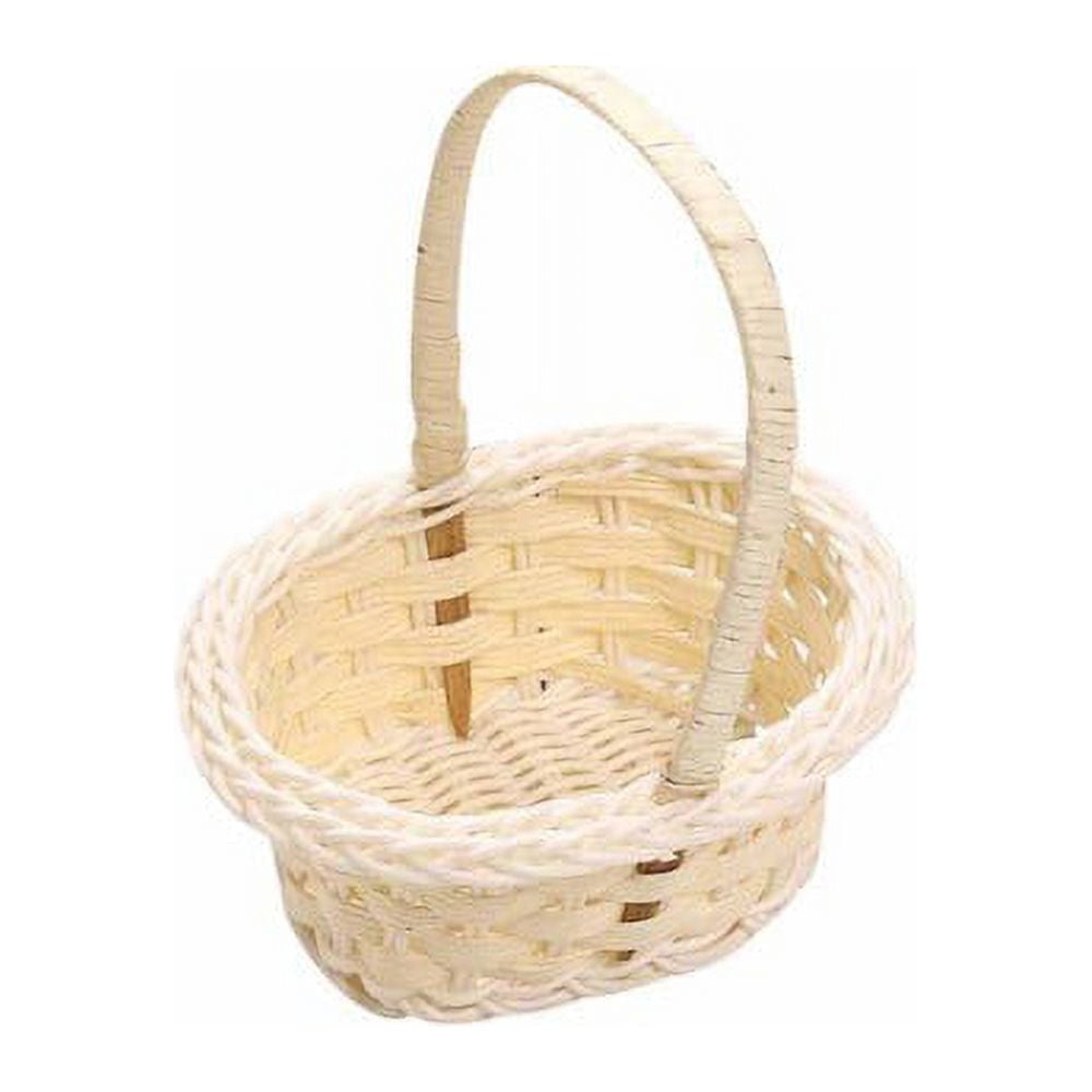 Sunjoy Tech Mini Picnic Basket with Handle, Plastic Woven Shopping ...