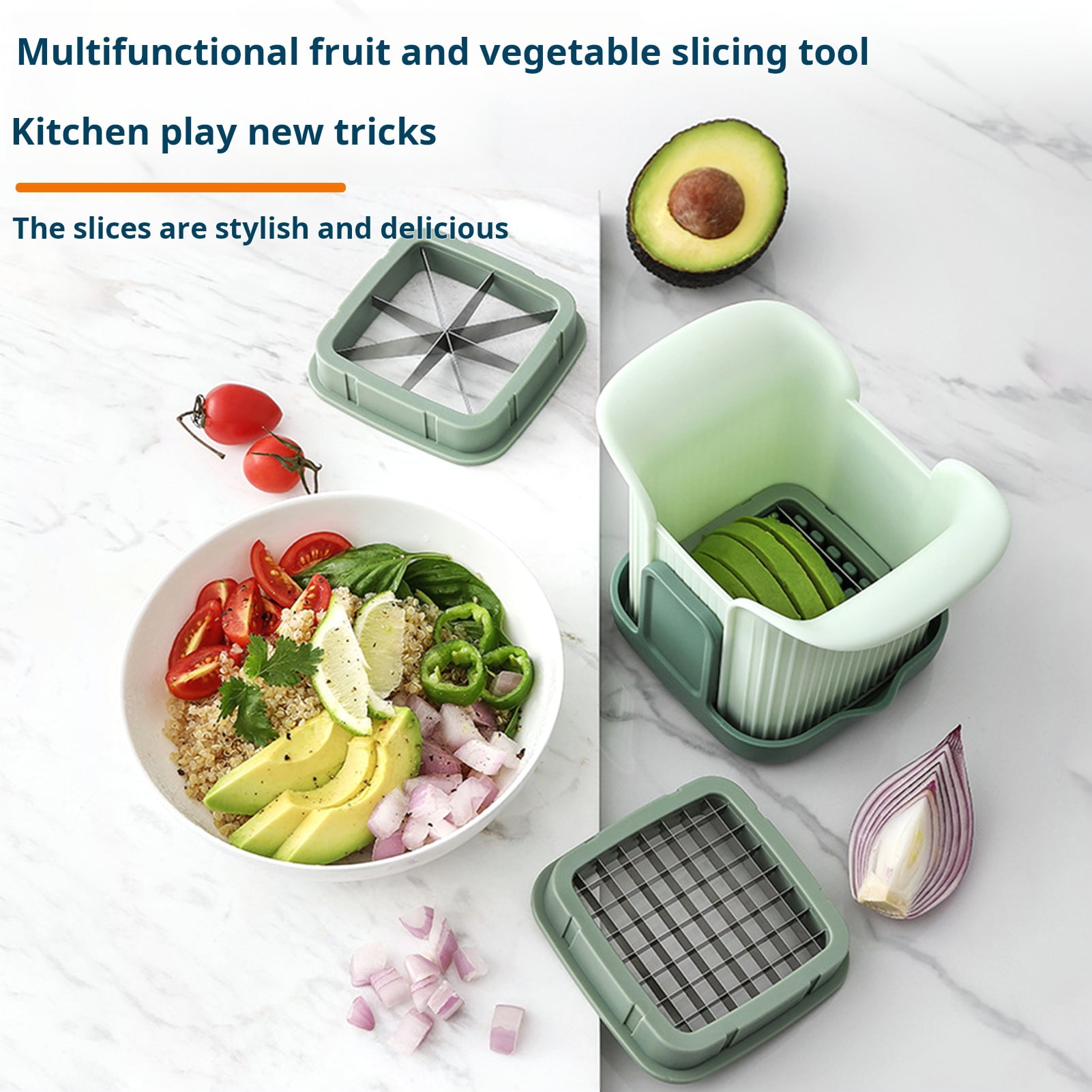 Sunjoy Tech Multifunction Vegetable Chopper Veggie Fruit Avocado Tomato Cucumber Onion Garlic ...