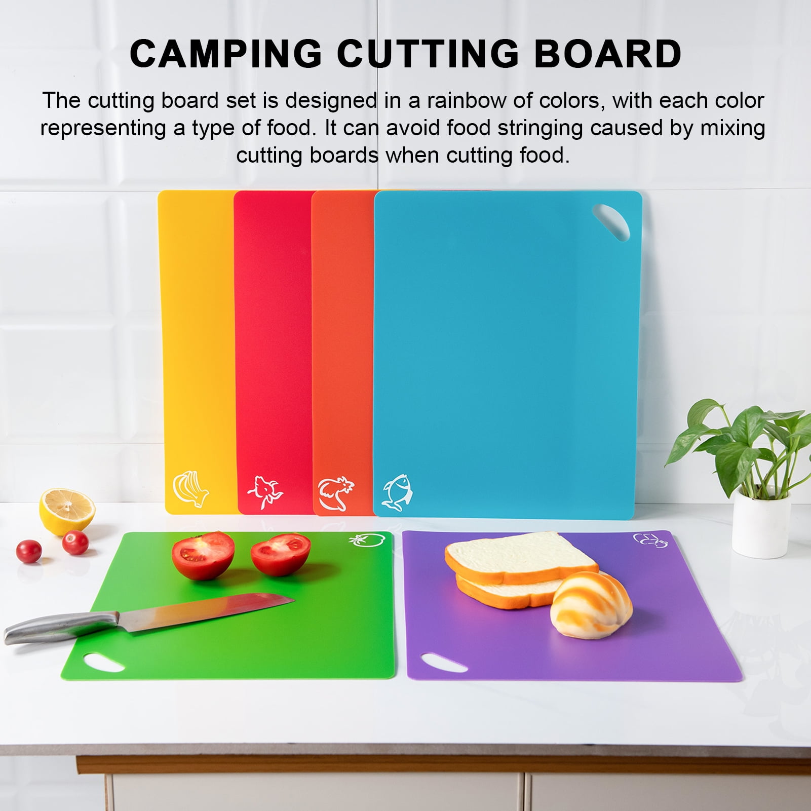 Sunjoy Tech Non-Slip BPA-Free Cutting Board Flexible Foldable Cutting ...
