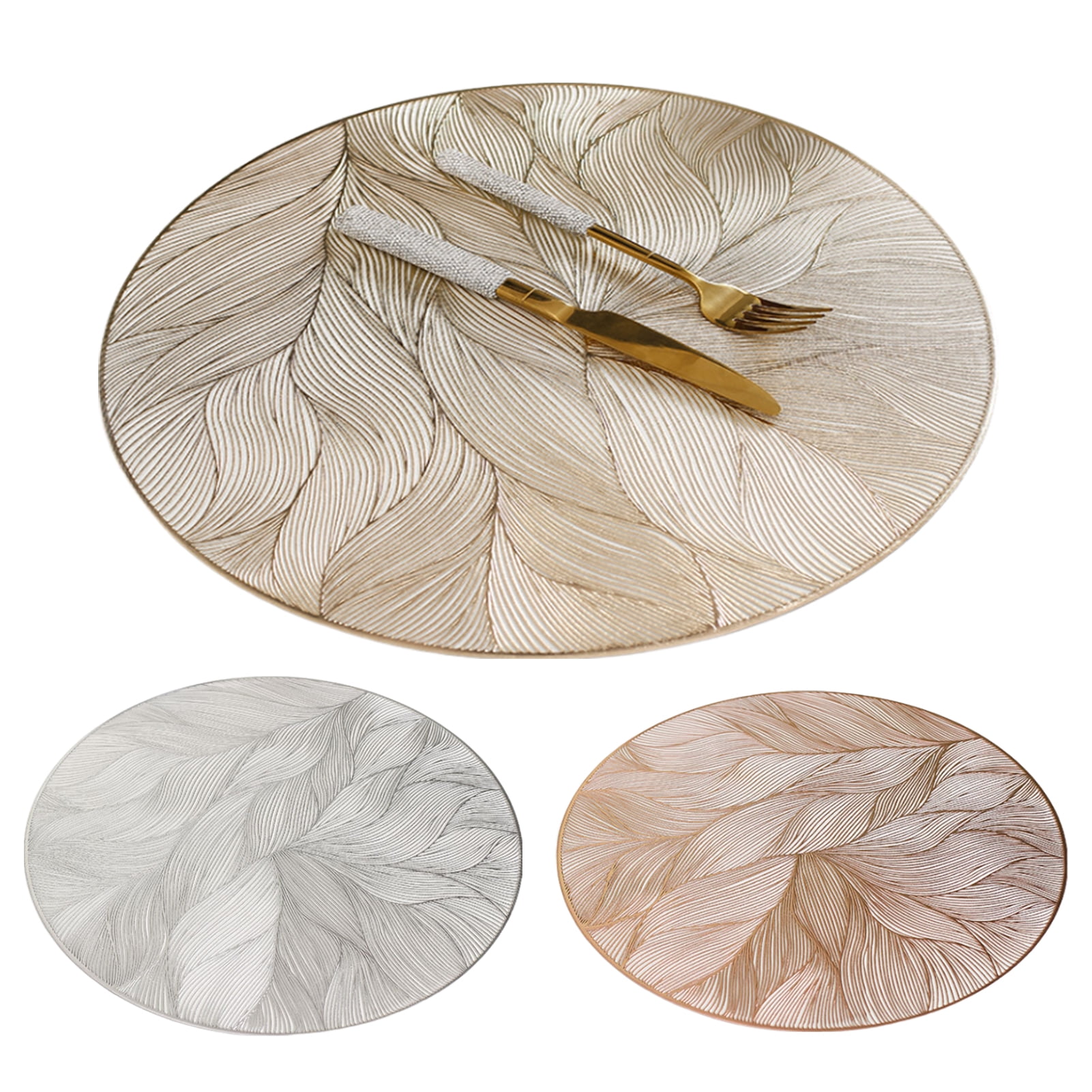 Sunjoy Tech Placemats Round Table Mats PVC Waterproof Teapot Pad Flower ...