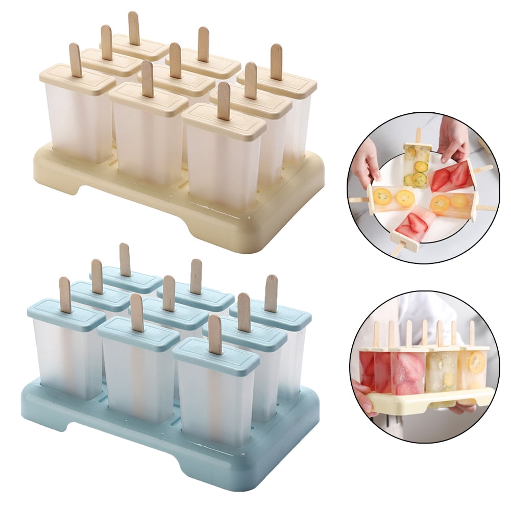 Sunjoy Tech Popsicle Mold Set 9 Pieces Homemade Silicone Popsicle Maker ...