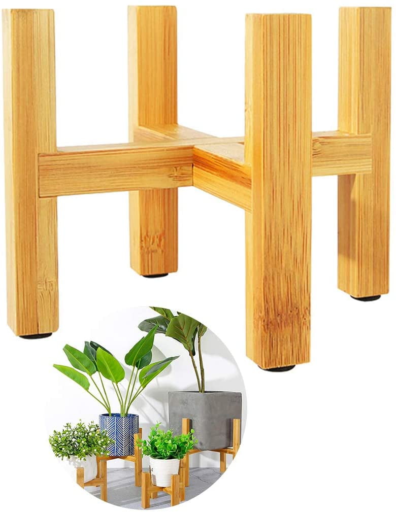 Sunjoy Tech Pot Tray, Flower Pot Holder Stand, Wooden Flower Plant Pot ...