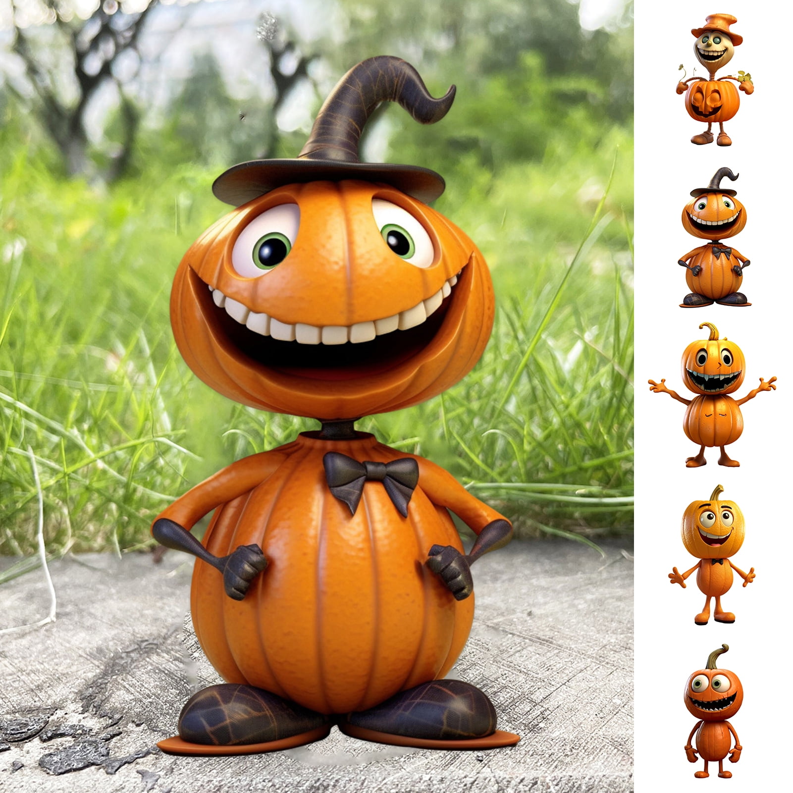 Sunjoy Tech Pumpkin Figurine Resin Craft Desktop Ornament Cute Pumpkin ...