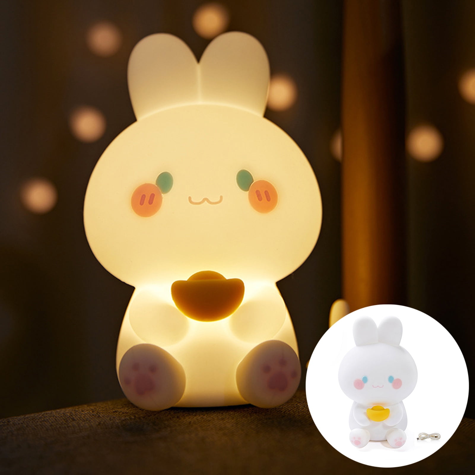 Sunjoy Tech Rabbit Night Lamp Dimmable Flicker Free Creative Shape Soft ...
