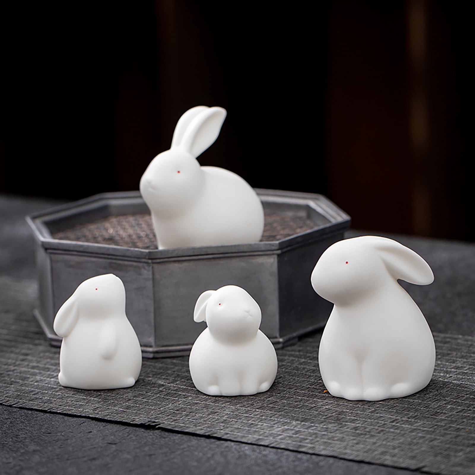Sunjoy Tech Rabbit Sculpture Realistic Decorative Smooth Surface Cute ...