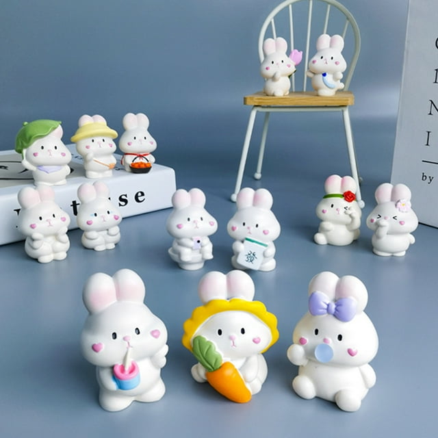 Sunjoy Tech Rabbit Statue Vivid Appearance Resin Cute Miniature Bunny ...