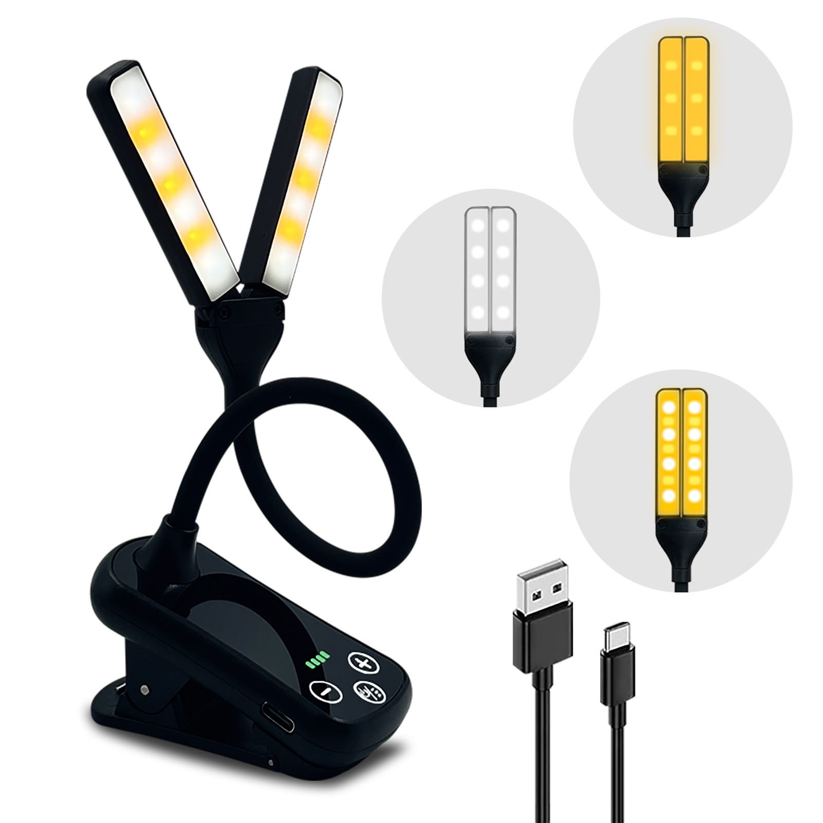 Sunjoy Tech Reading Lamp Dimmable Chargeable Extendable Double Head ...