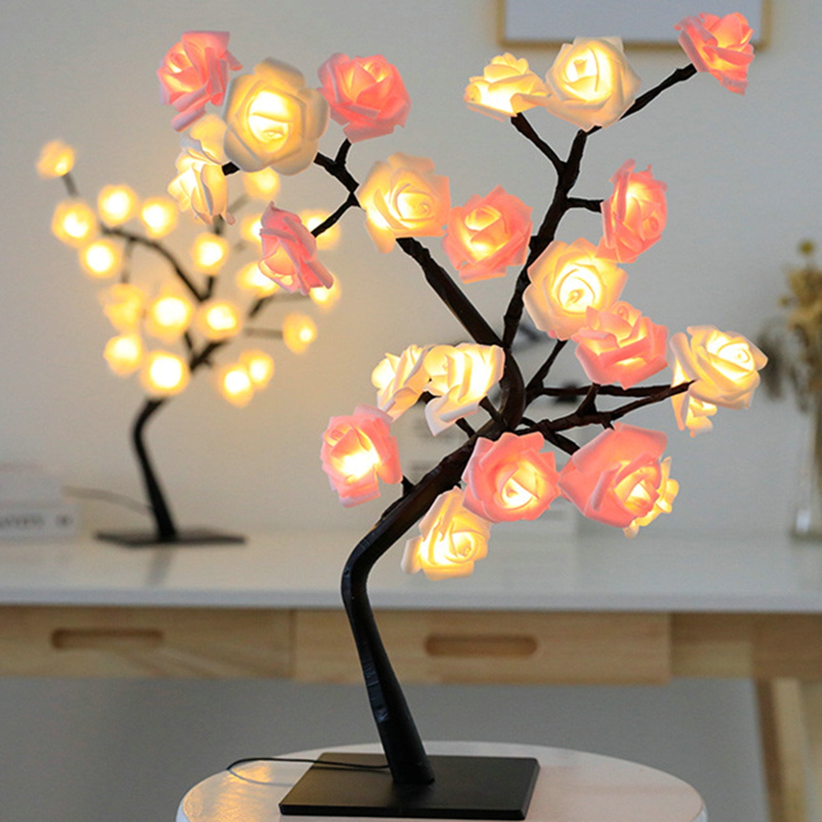 Sunjoy Tech Rose Flower Lamp Realistic Looking Soft Lighting Low-Power ...
