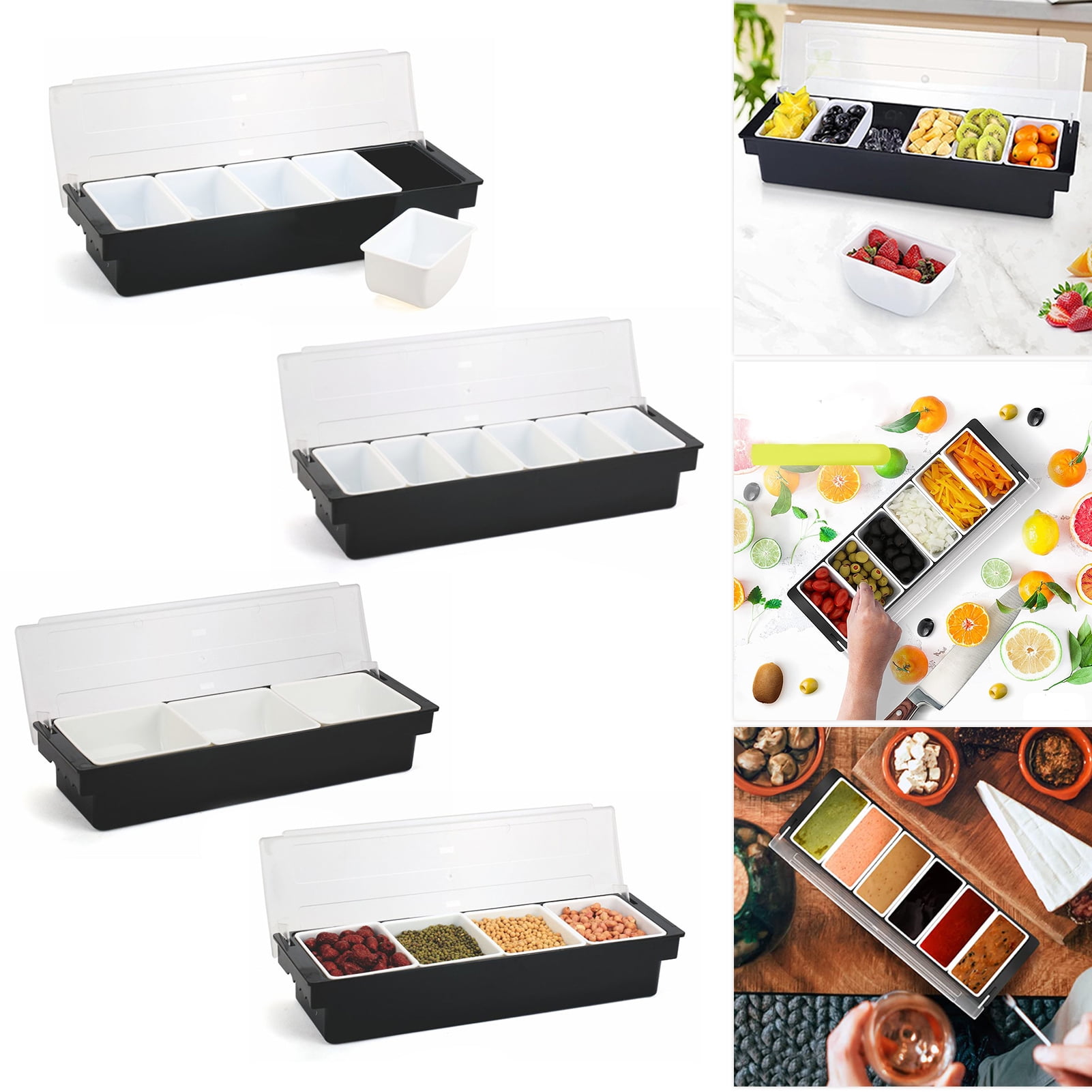 Sunjoy Tech Seasoning Box Fruit Veggie Condiment Caddy with Lid ...